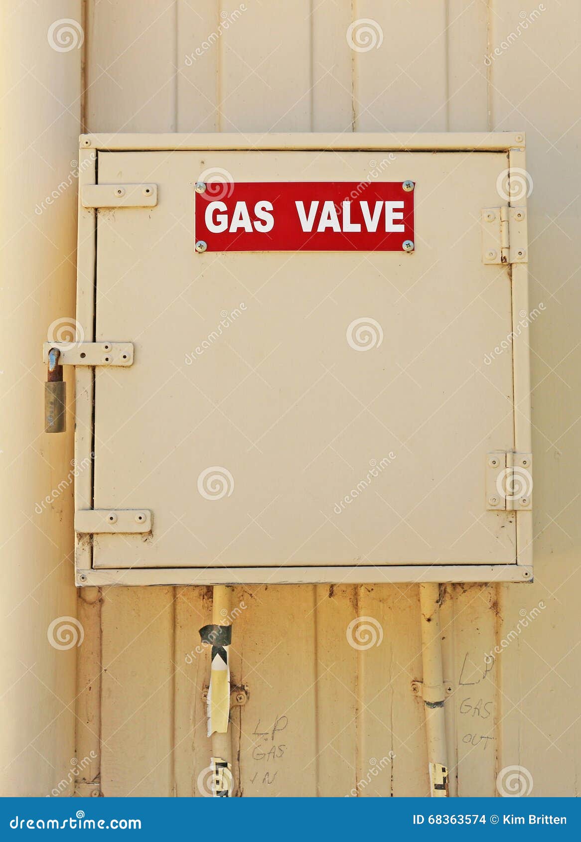 Red and White Gas Valve Sign Stock Photo - Image of structure, valve ...