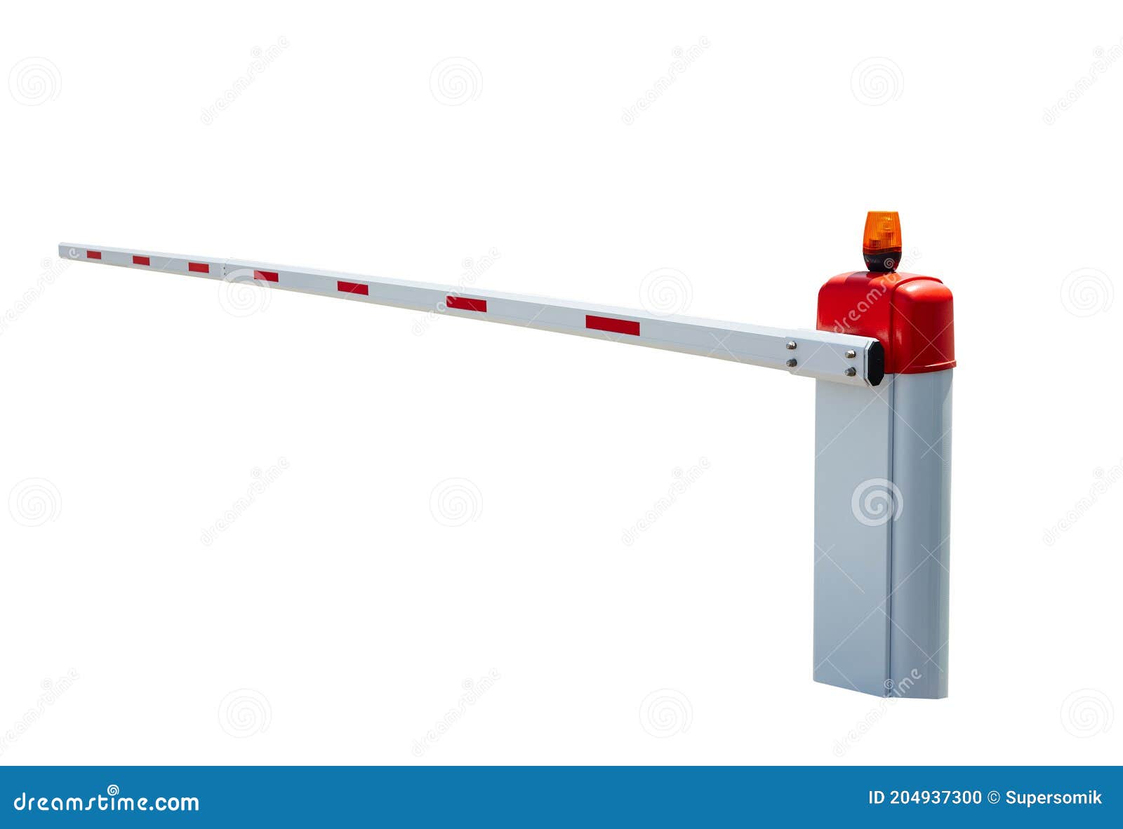 Red White Gate Road Barrier Isolated on White Background with Clipping ...