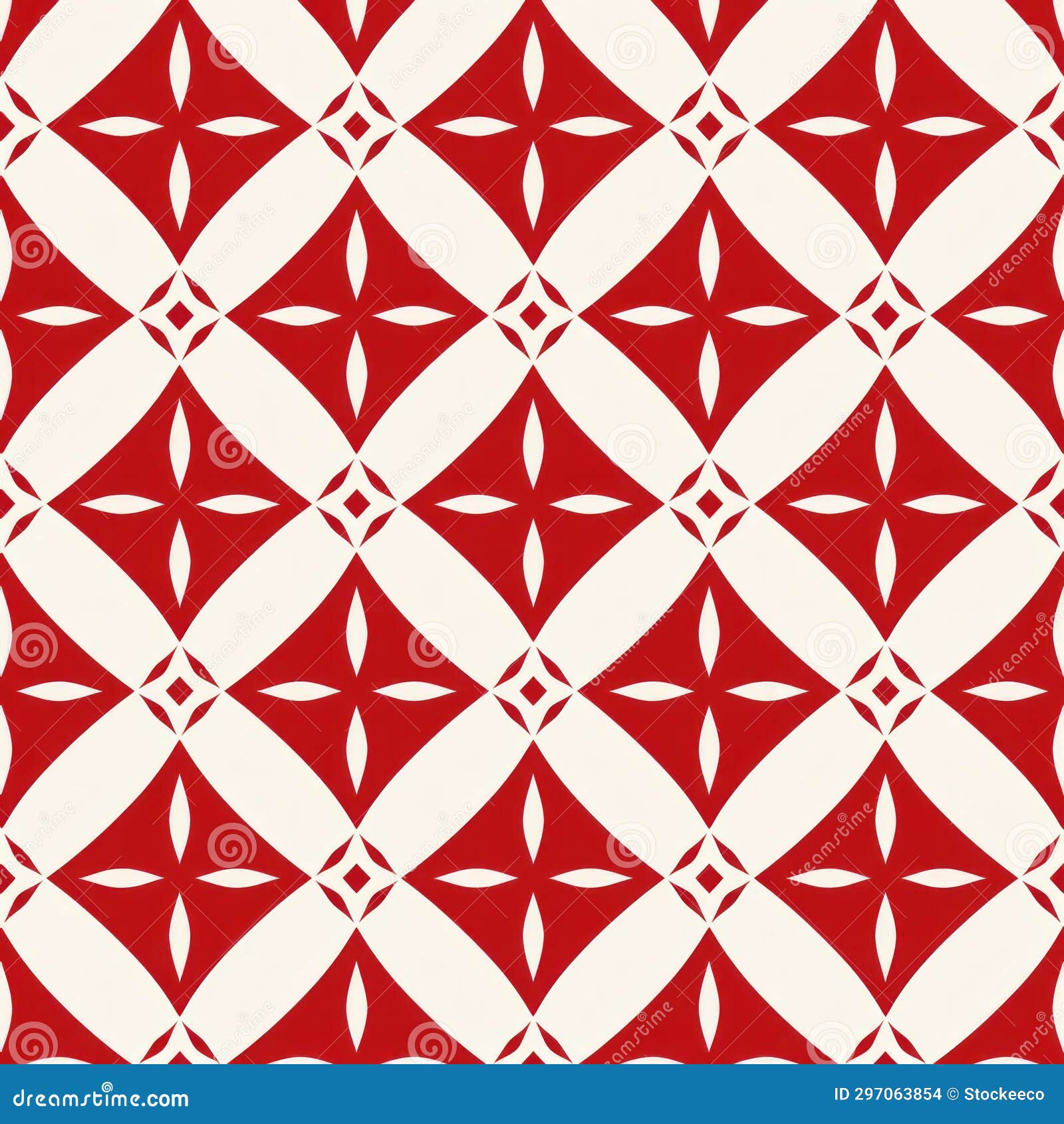 Red and White Geometric Pattern with Floral Designs Stock Illustration ...
