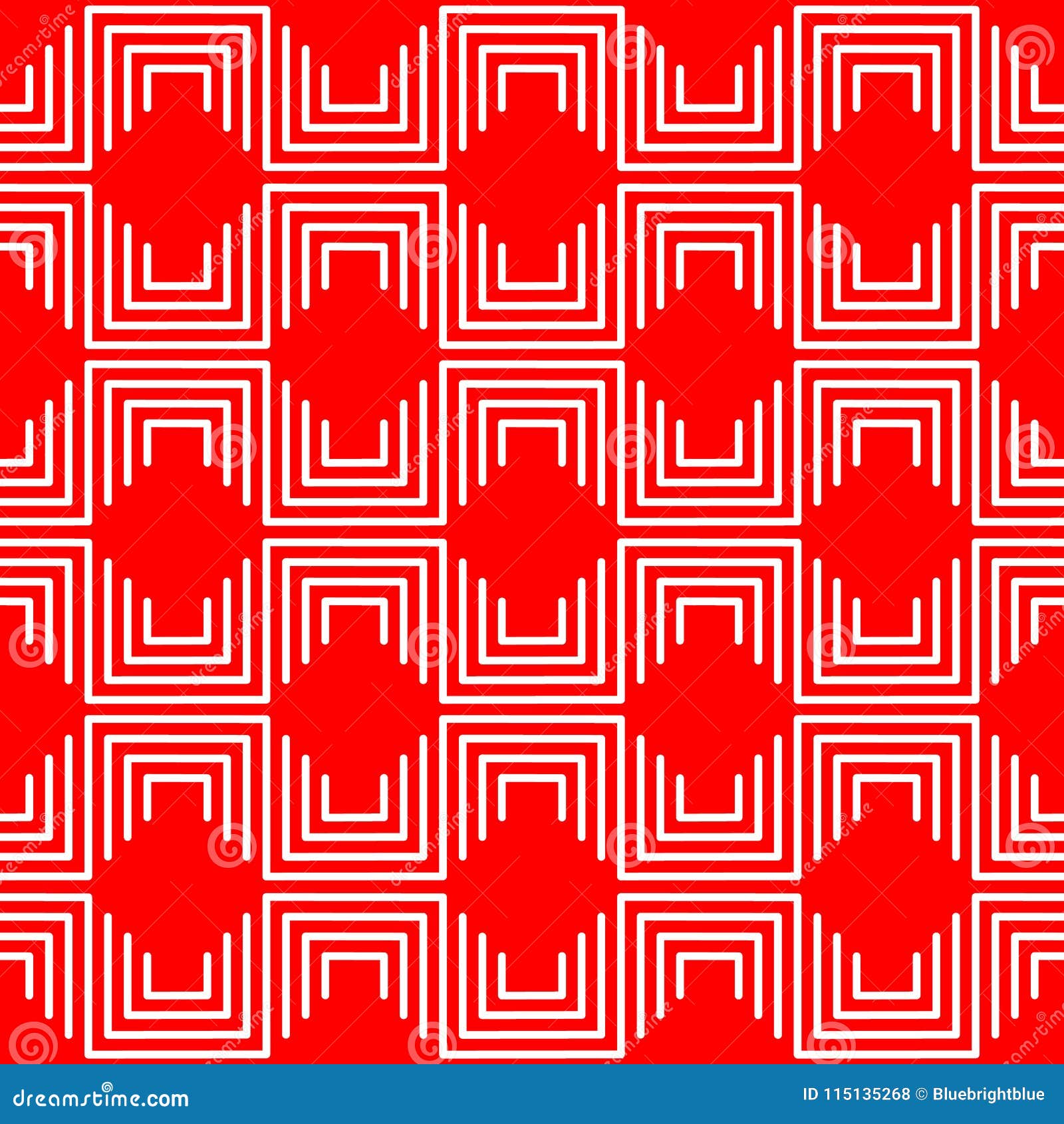 Geometrical Seamless Red and White Pattern Stock Vector - Illustration ...