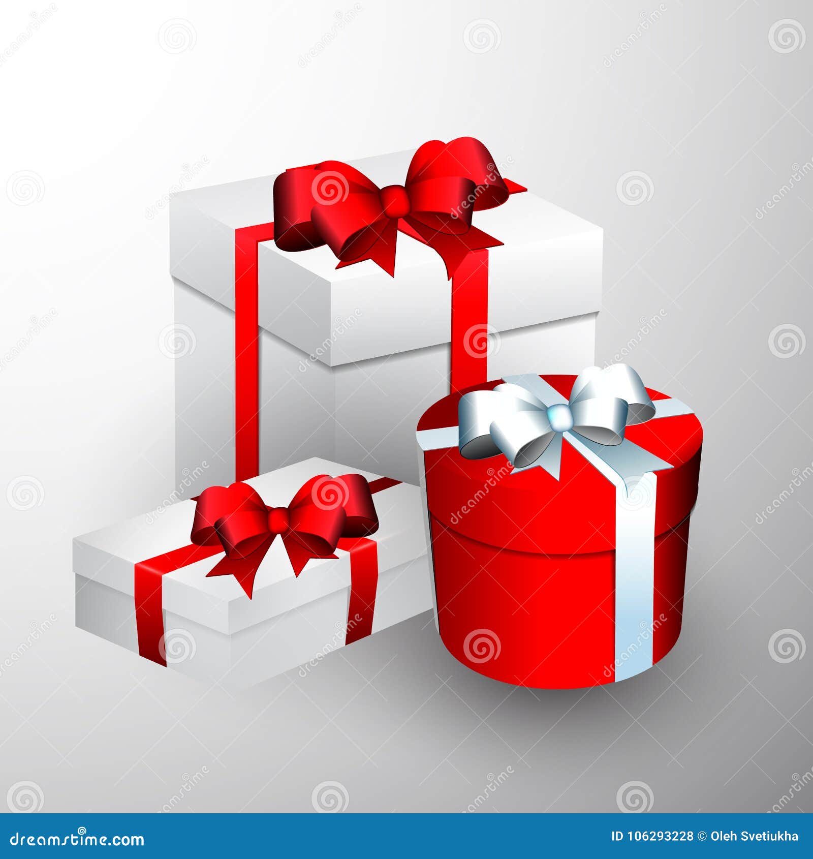 Red and White Gift Boxes Vector Stock Vector - Illustration of ...