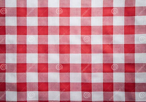 Red and White Gingham Checkered Tablecloth Pattern Stock Illustration ...