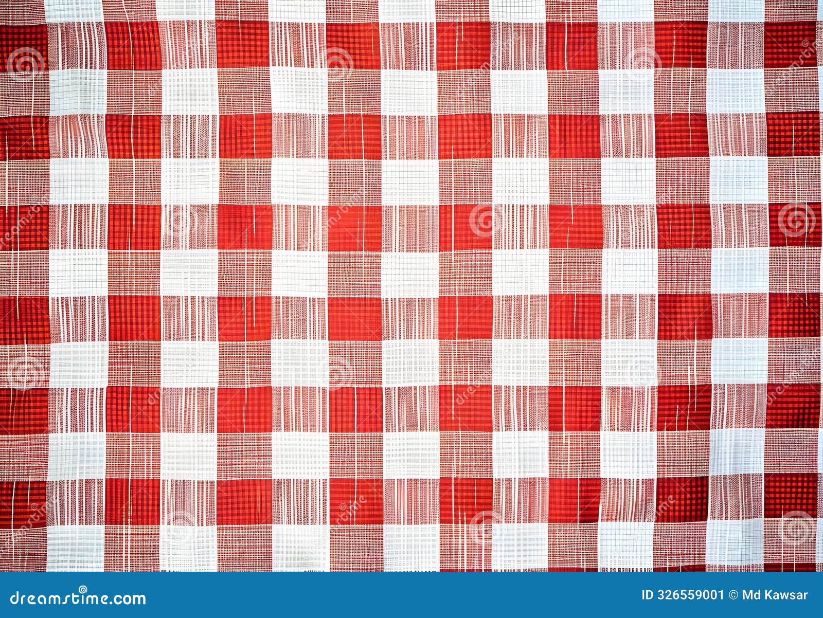 Red and White Gingham Checkered Tablecloth Texture Stock Illustration ...