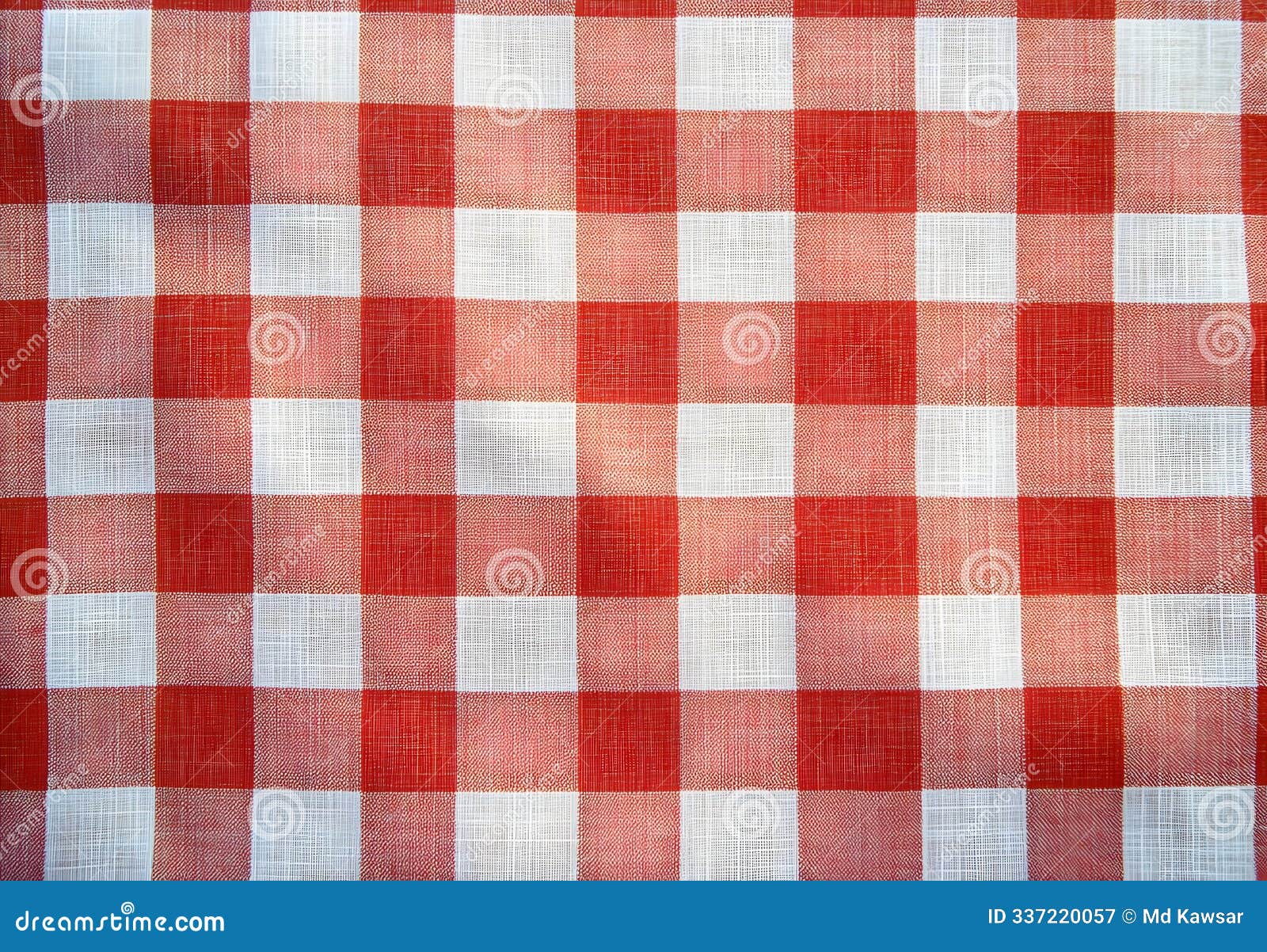 Red and White Gingham Tablecloth Pattern, Top View Stock Illustration ...