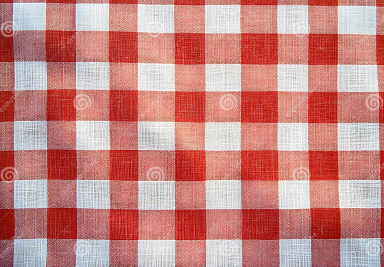 Red and White Gingham Tablecloth Pattern, Top View Stock Illustration ...