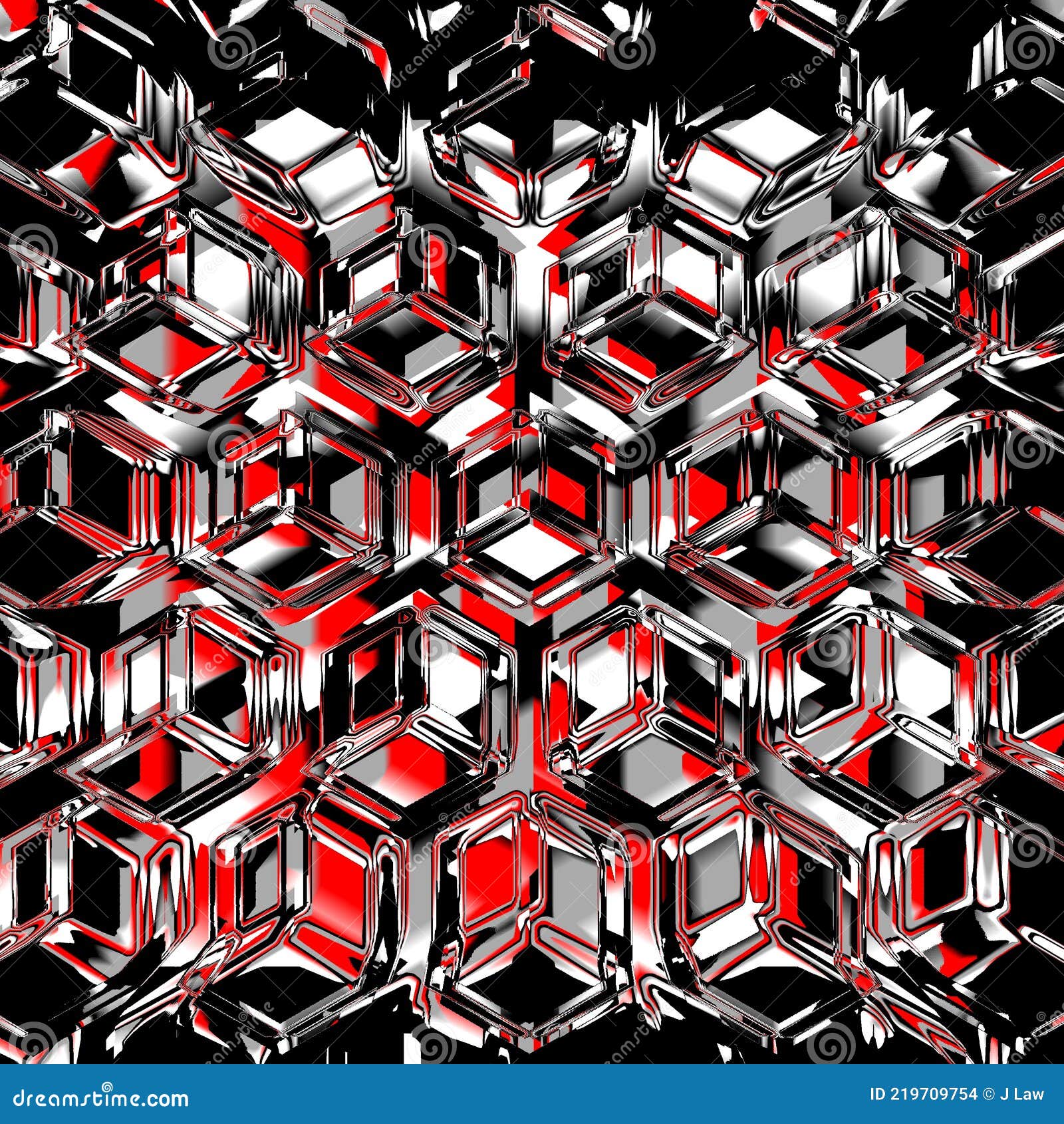 Quicksilver Effect Whilst Viewing a Very Colourful Cube Design Stock ...