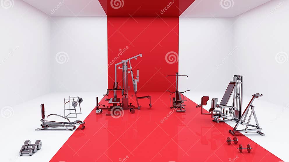 Red and white Gym stock illustration. Illustration of life - 31663176