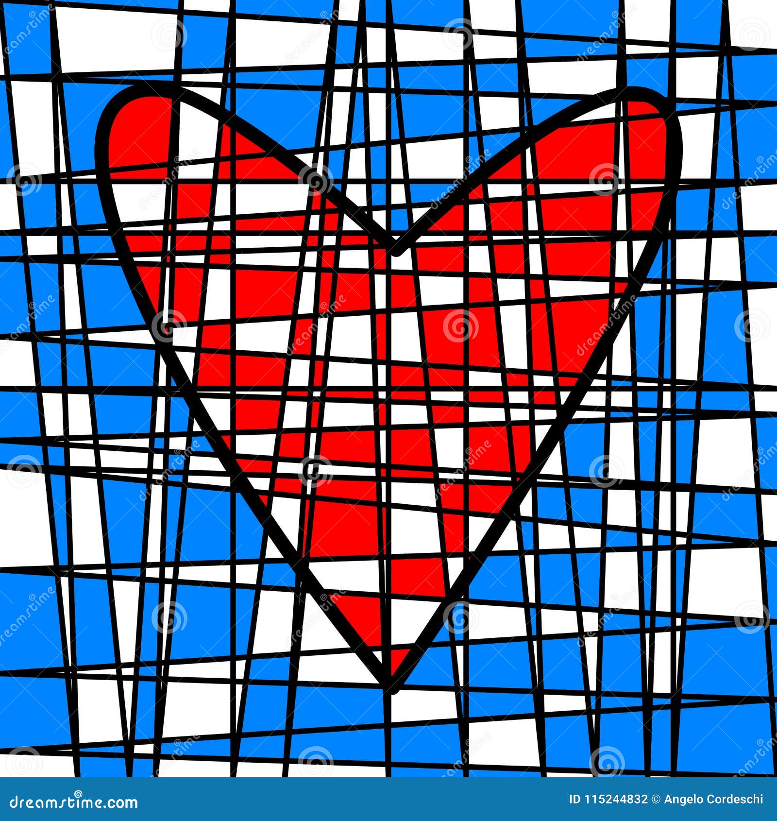 Heart Colorful Tiled Patchwork. Colored Plot Stock Illustration ...