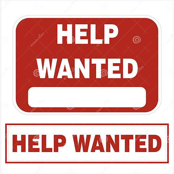Red and White Help Wanted Banner on a White Background Stock Vector ...
