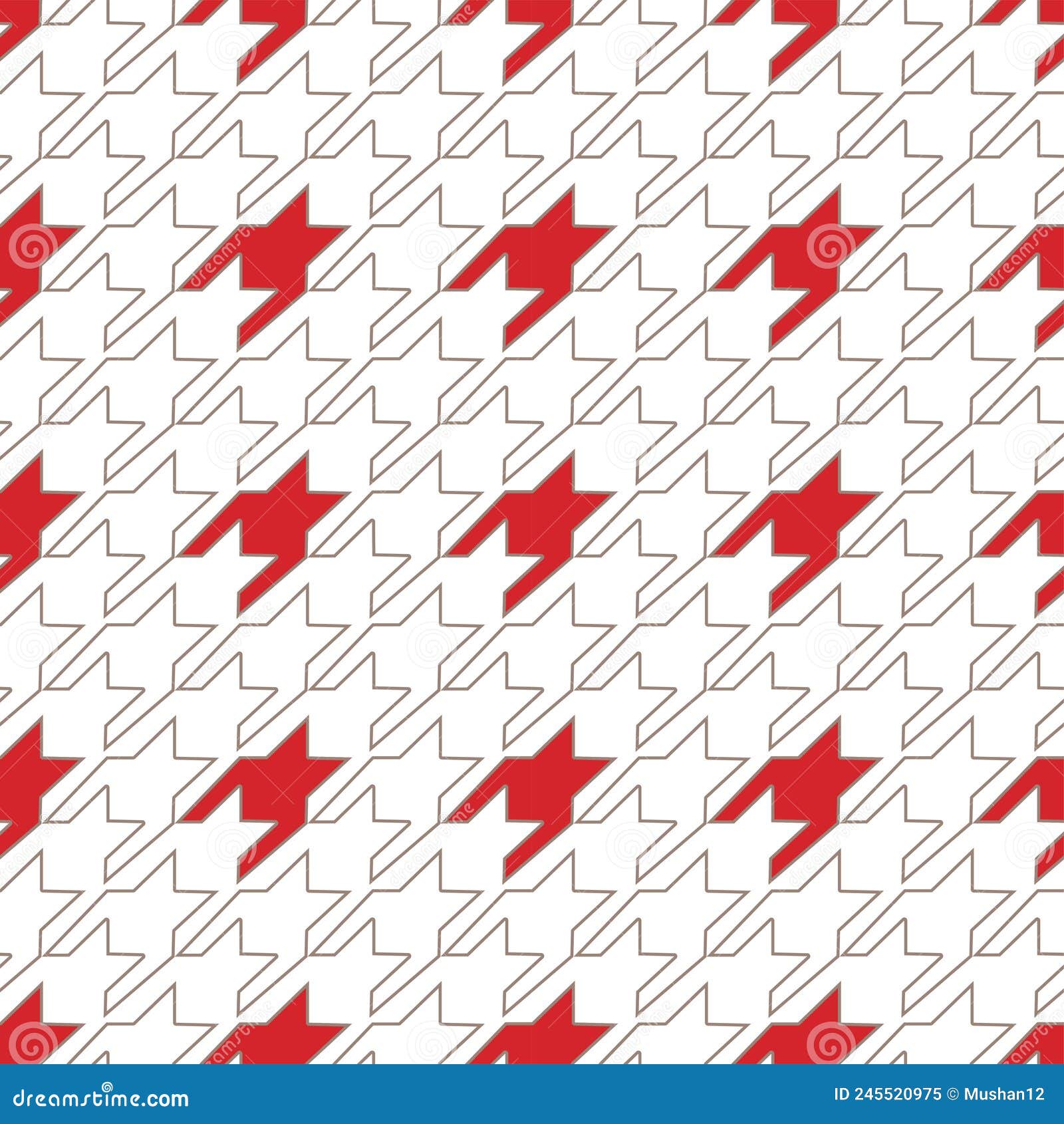 Red and White Houndstooth Pattern Fabric Swatch Stock Vector ...