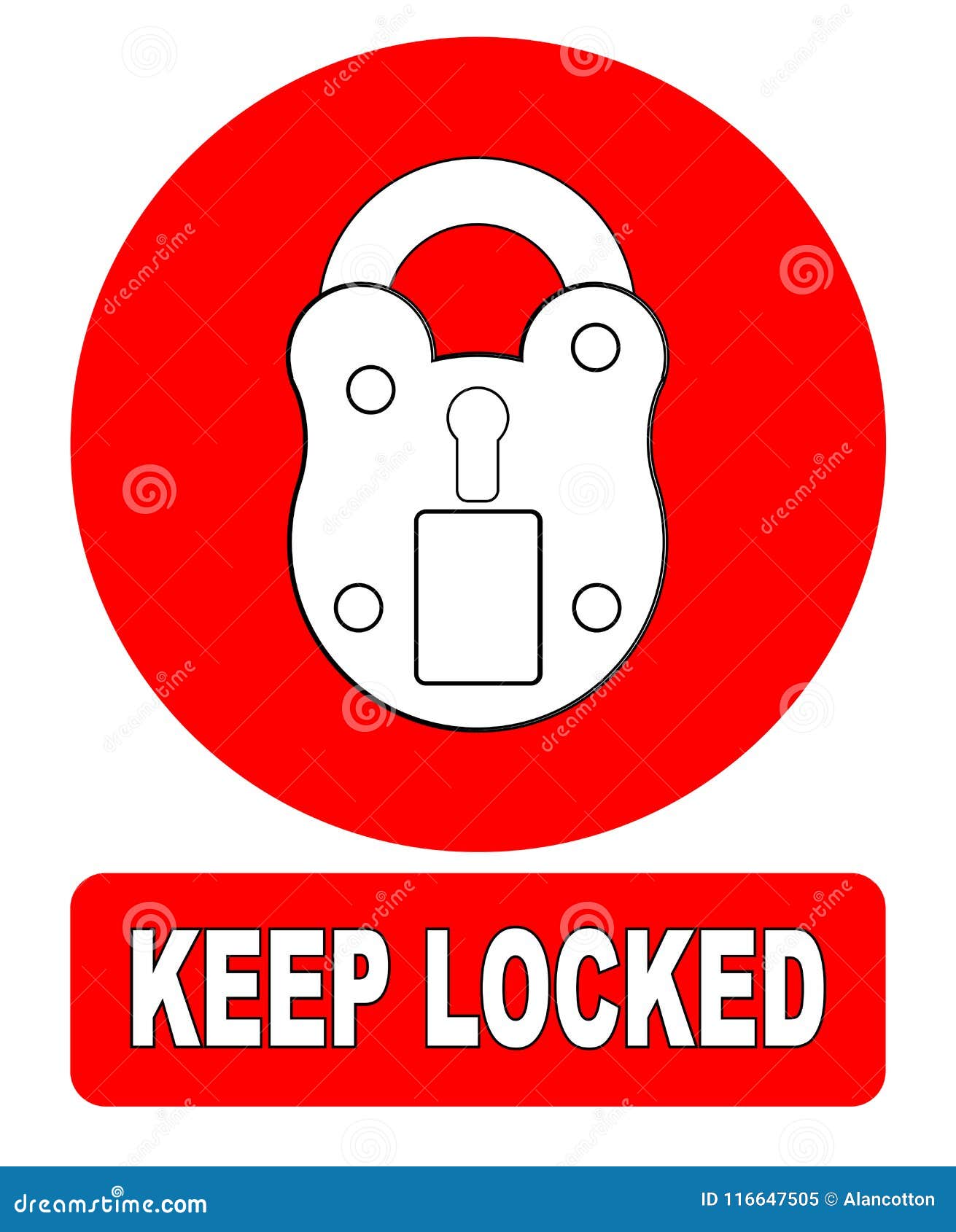 Keep Locked Sign Or Symbol. M028. Standard ISO 7010. Vector Design ...