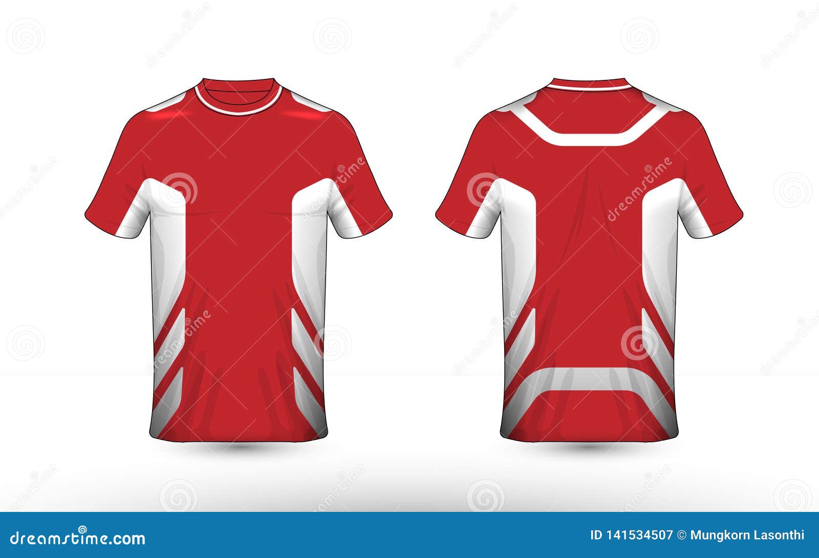 Red And White Layout E Sport T Shirt Design Template Stock Vector