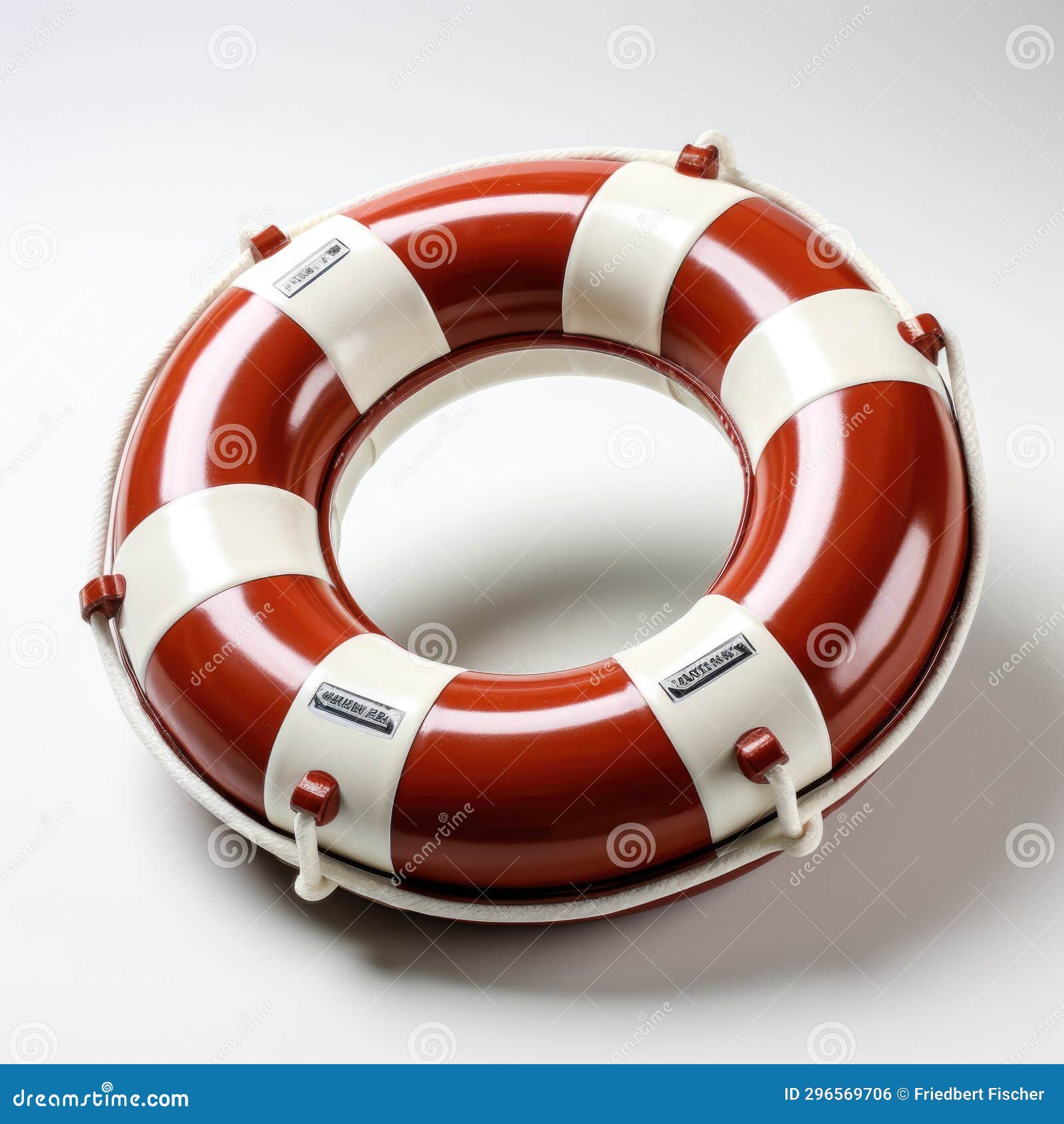A Red and White Life Preserver on a White Surface Stock Illustration ...