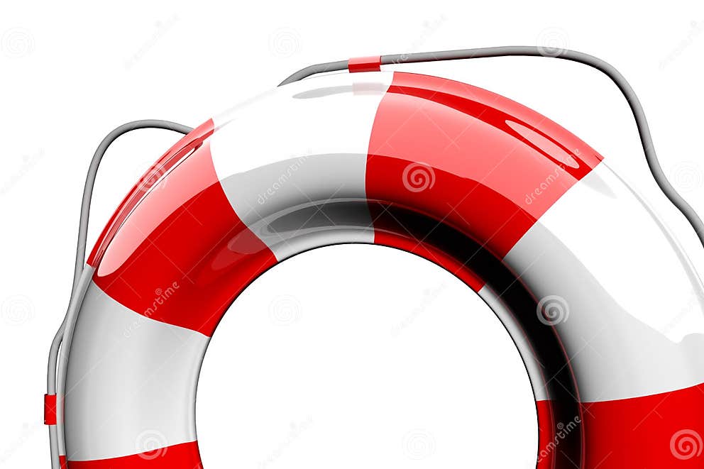 Red and white lifebelt stock illustration. Illustration of help - 12775082