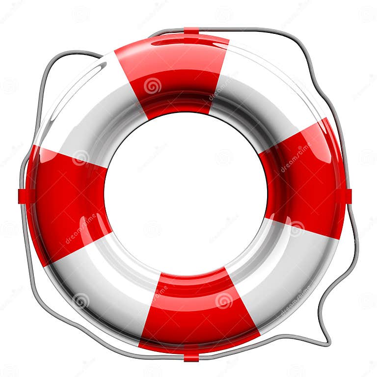 Red and white lifebelt stock illustration. Illustration of lifesaver ...