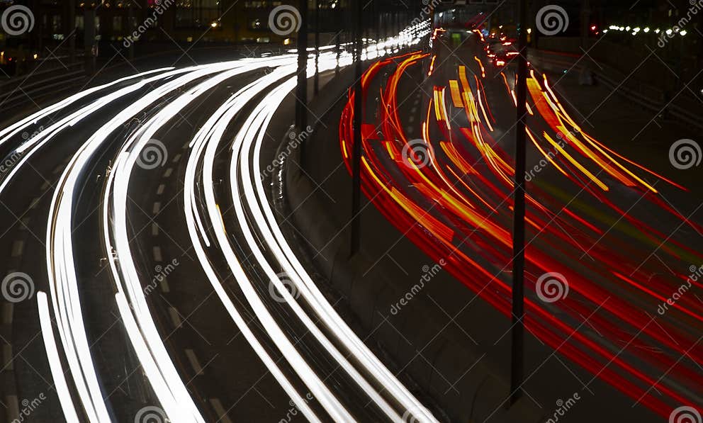 Light-trails. stock image. Image of road, lighttrails - 29799953