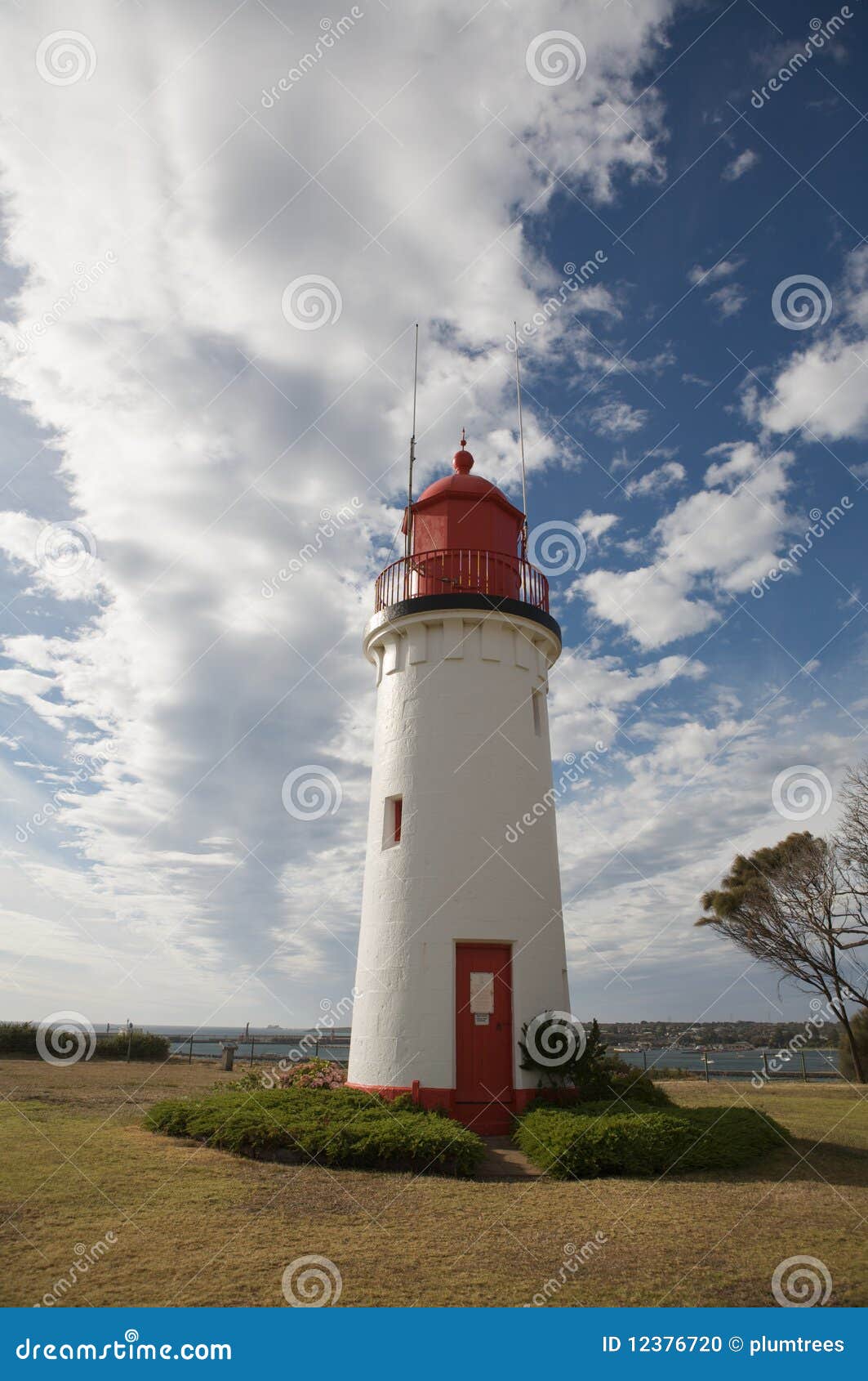 Red and White Lighthouse, Australia Stock Photo - Image of blue ...