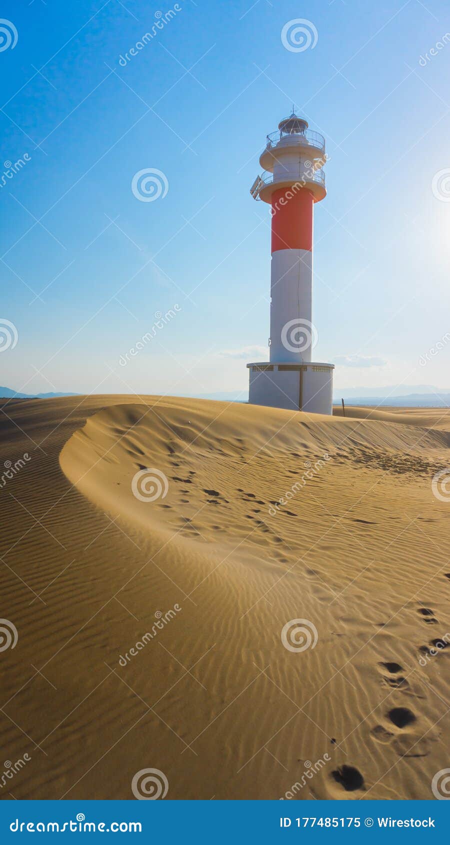Red and White Lighthouse in the Desert during Daytime Stock Image ...