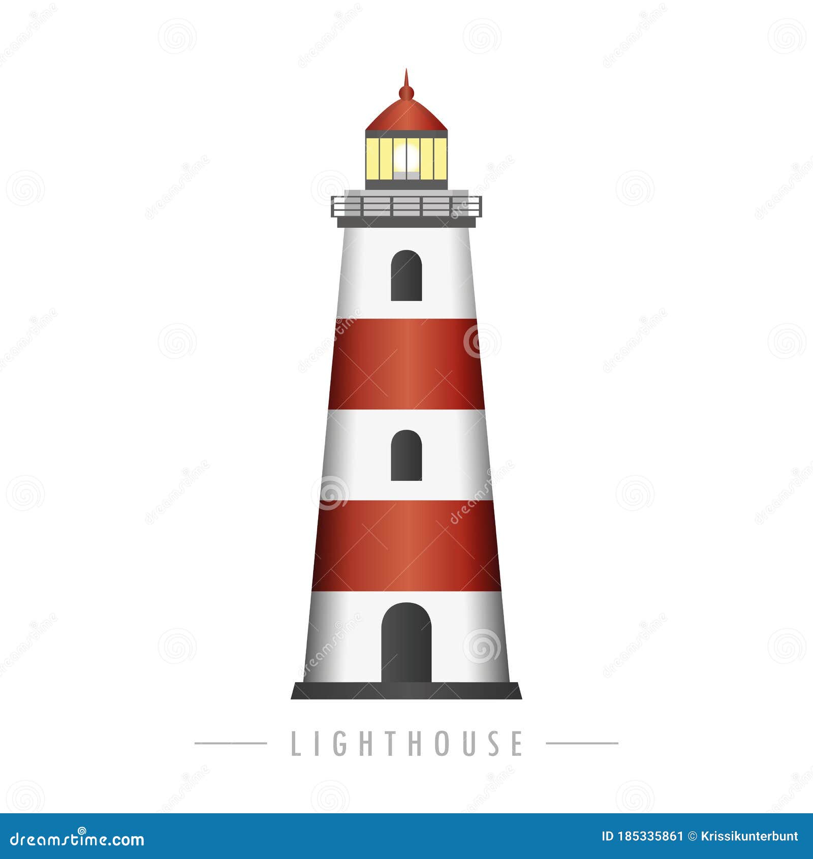 Red and White Lighthouse Isolated Stock Vector - Illustration of ...