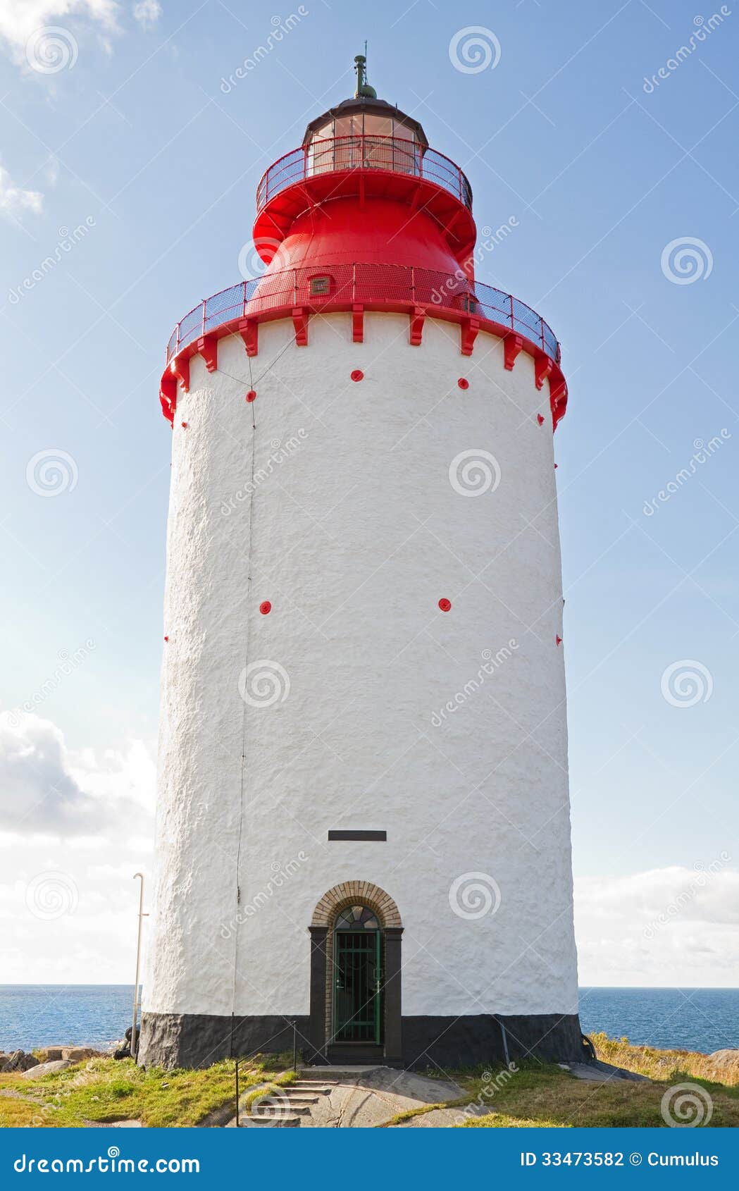 Red and white lighthouse. stock photo. Image of landsort - 33473582