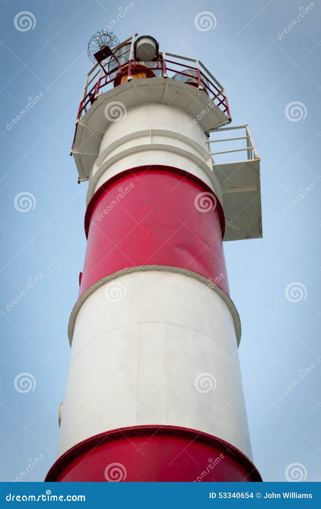 Red and White Lighthouse stock photo. Image of light - 53340654