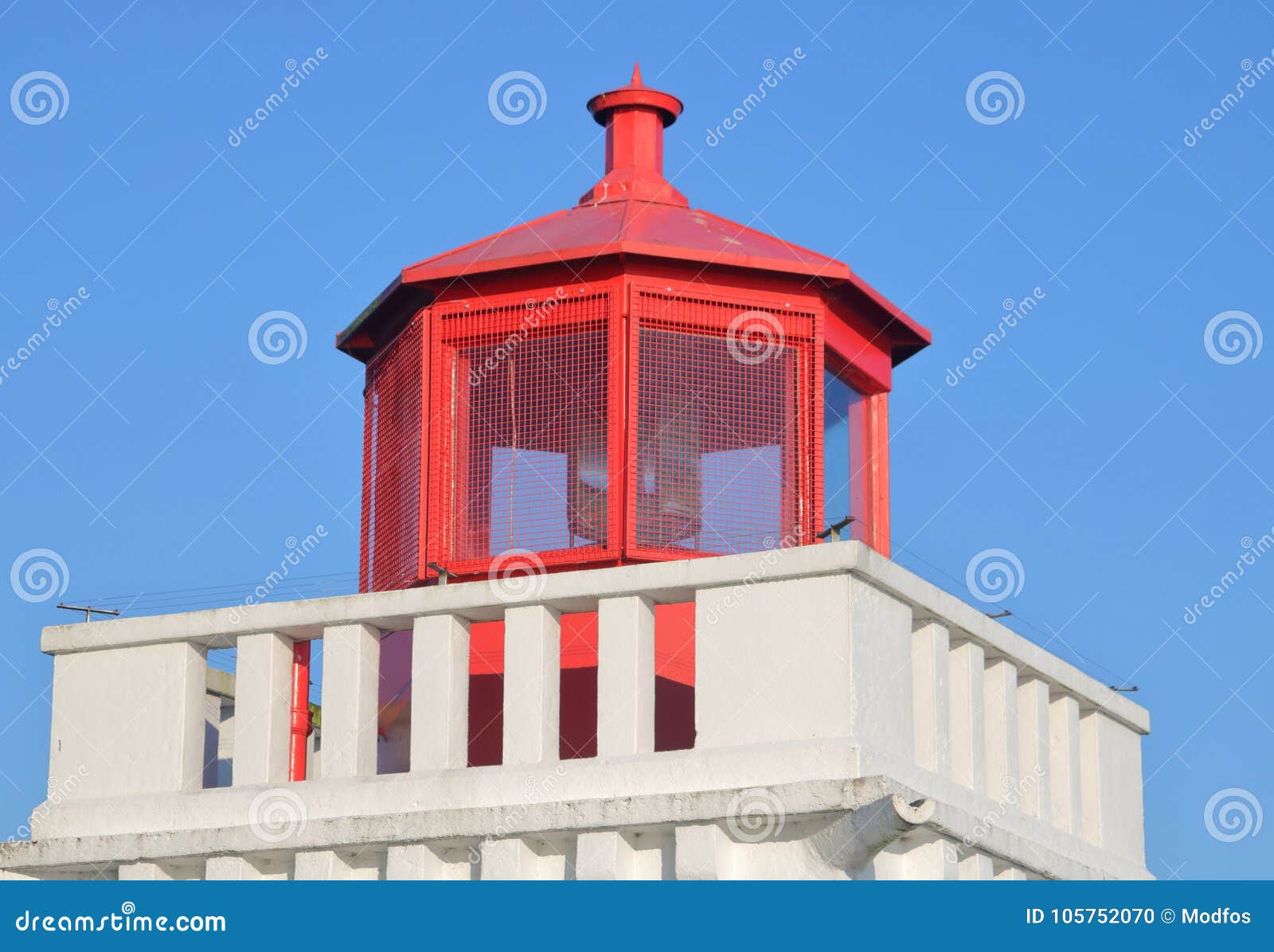 Red and White Maritime Beacon Light Stock Photo - Image of white, light ...