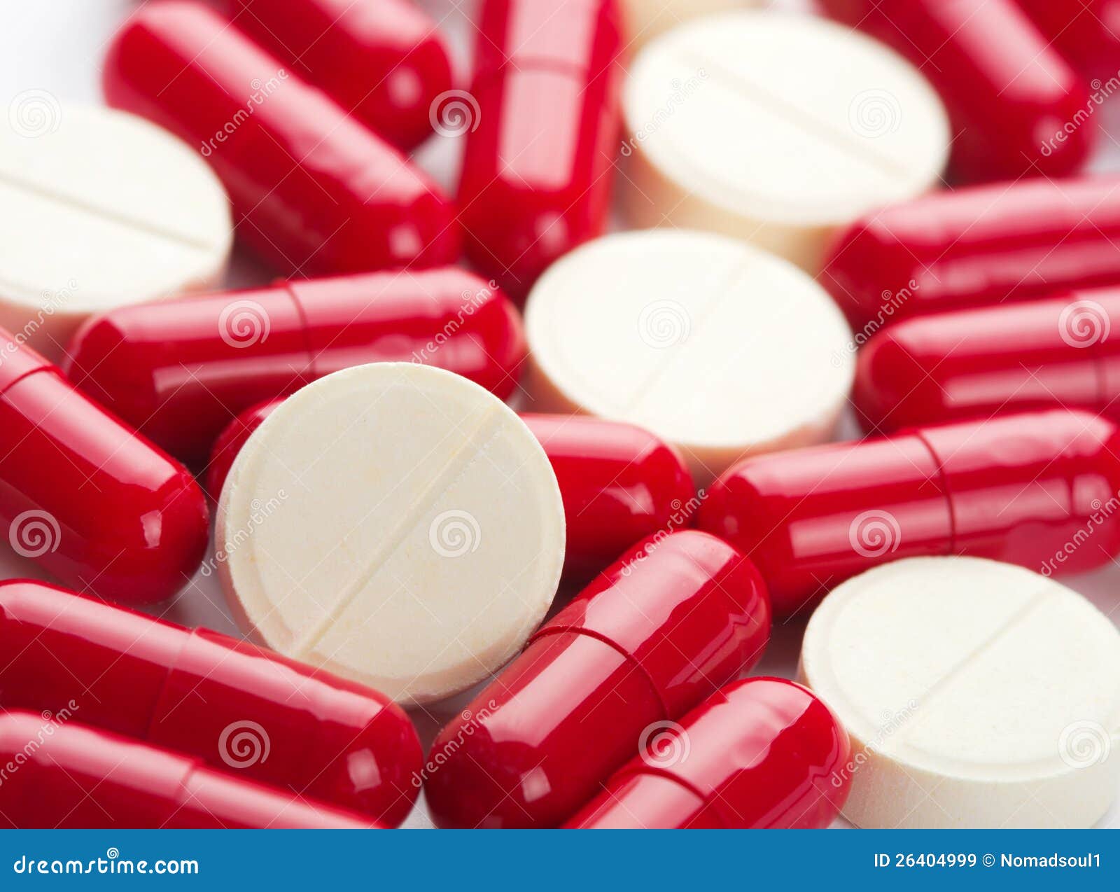 Red and white medicines stock image. Image of macro, full - 26404999