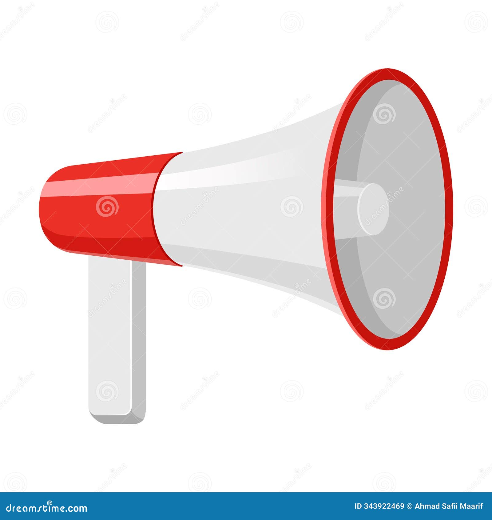 Vector Illustration of Red and White Megaphone. Loudspeaker Side View ...