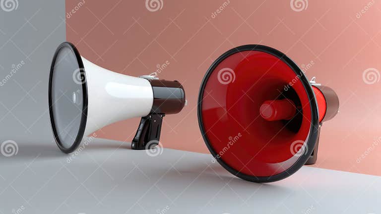 A Red and White Megaphone Placed on a Table, Suitable for Various ...