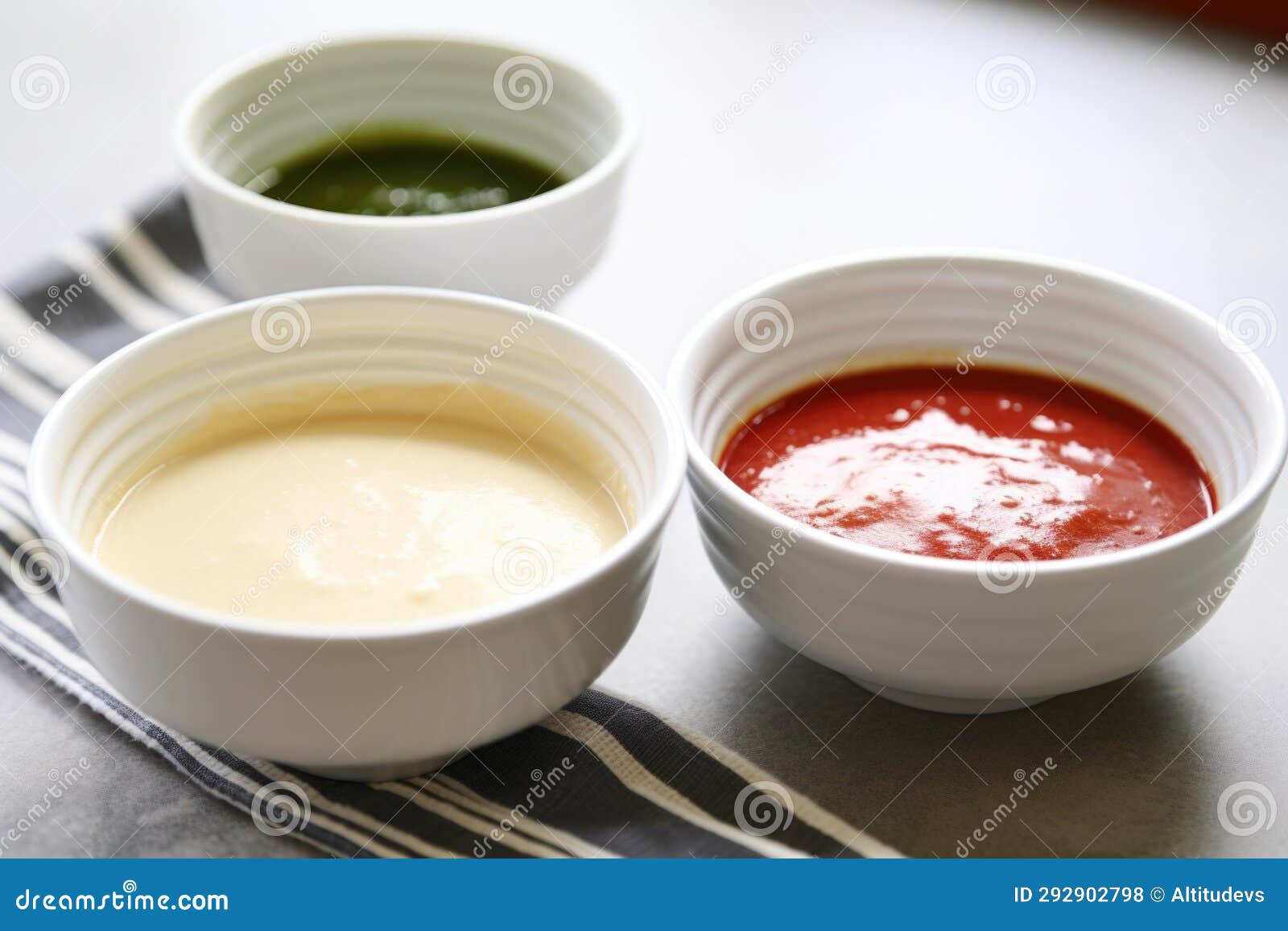 Miso Paste In Bowls Isolated On White Background Set. White Shiro Miso ...