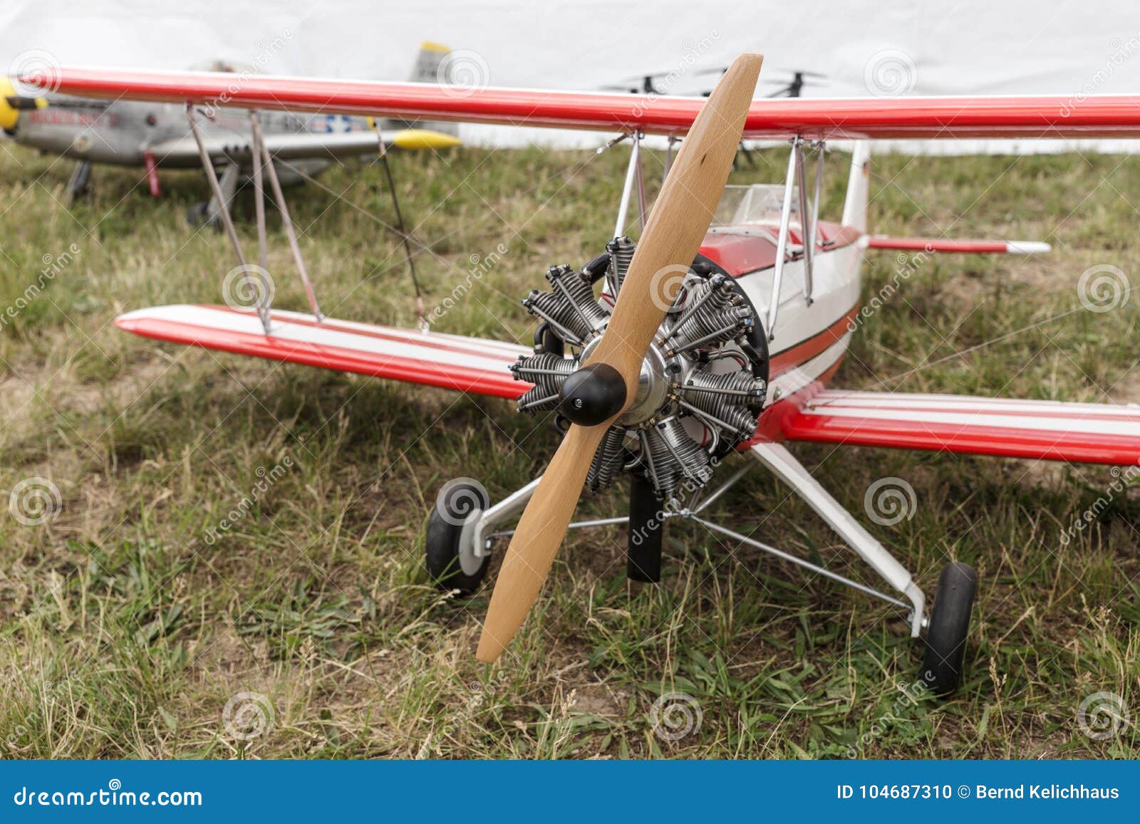 Red white model airplane stock photo. Image of outdoor - 104687310