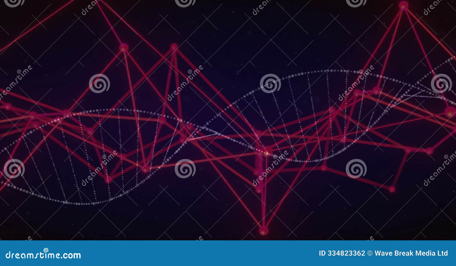 Red and White Network Connections Forming Abstract Shapes Over Dark ...