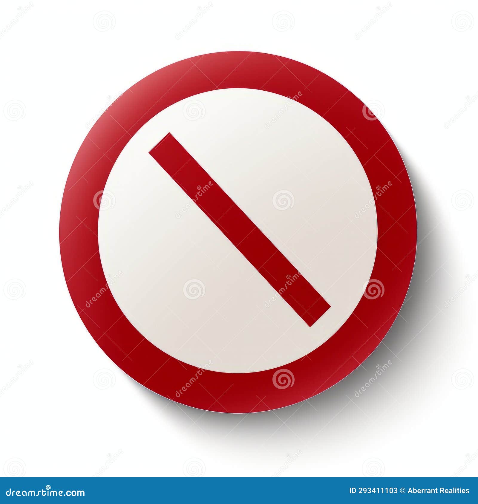 A Red and White No Entry Sign on a White Background Stock Illustration ...