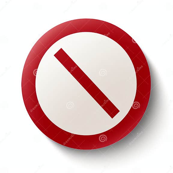 A Red and White No Entry Sign on a White Background Stock Illustration ...