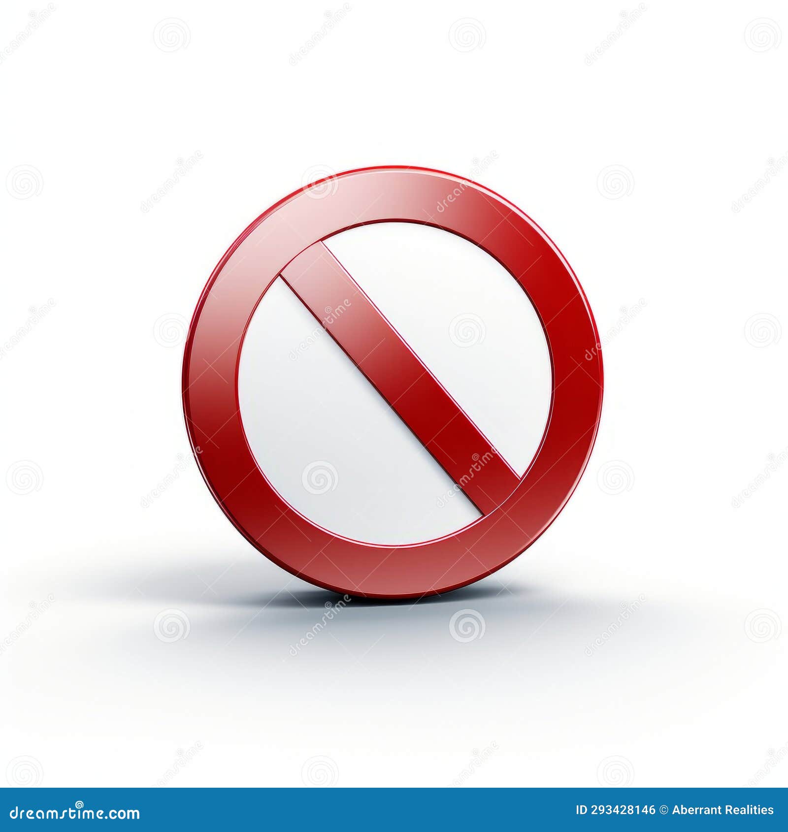 A Red and White No Entry Sign on a White Background Stock Illustration ...