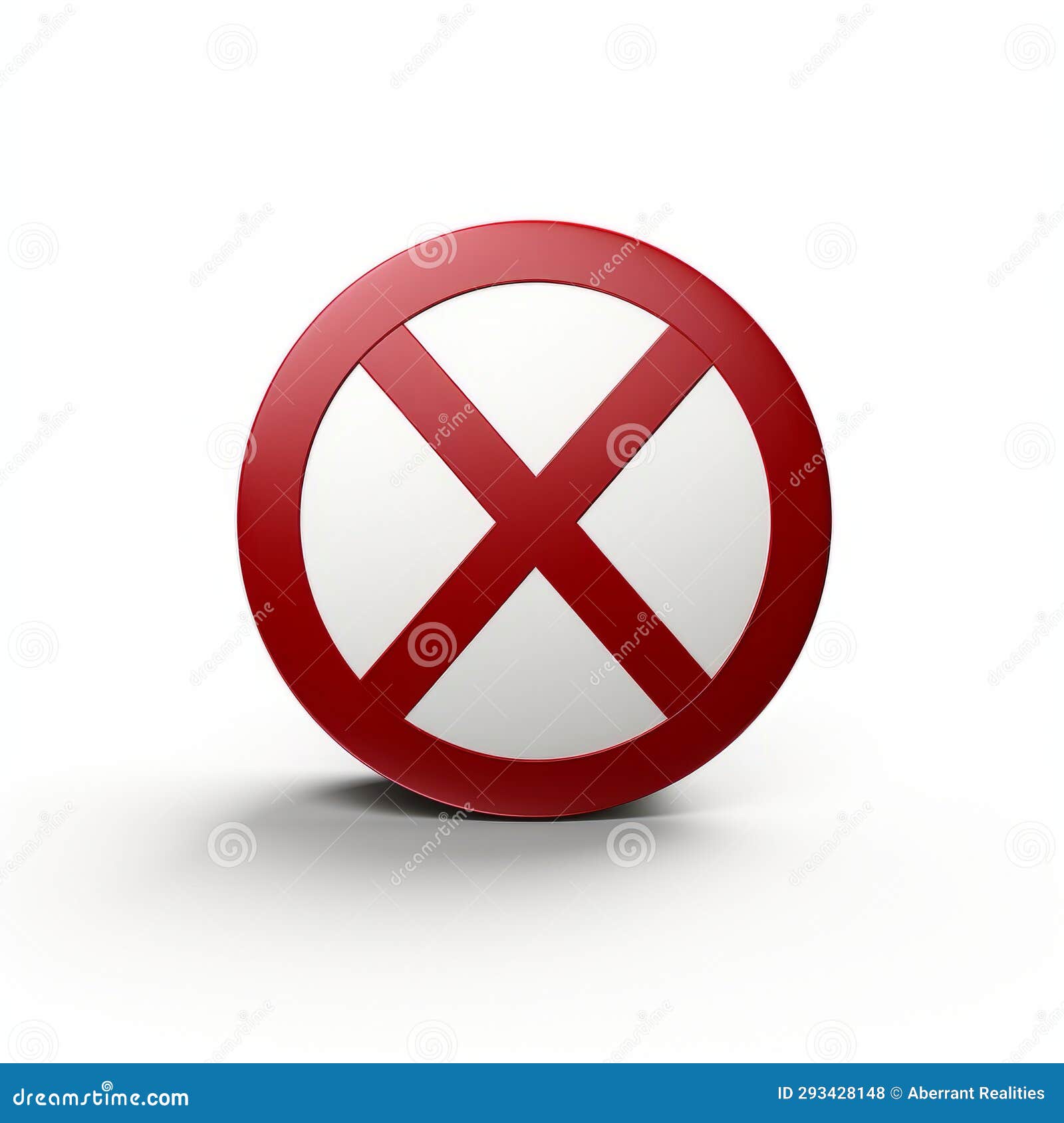 A Red and White No Entry Sign on a White Background Stock Illustration ...