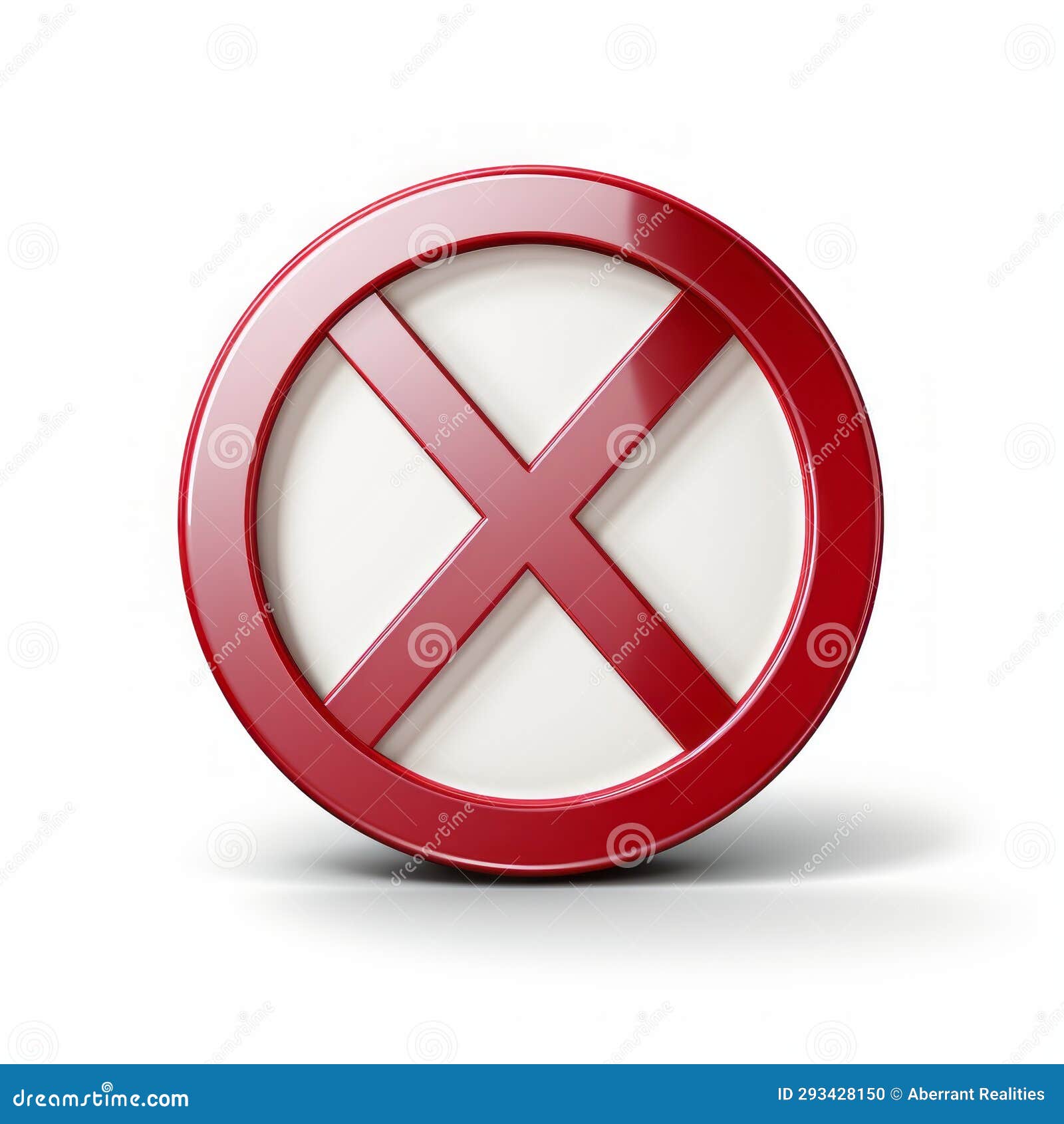 A Red and White No Entry Sign on a White Background Stock Illustration ...