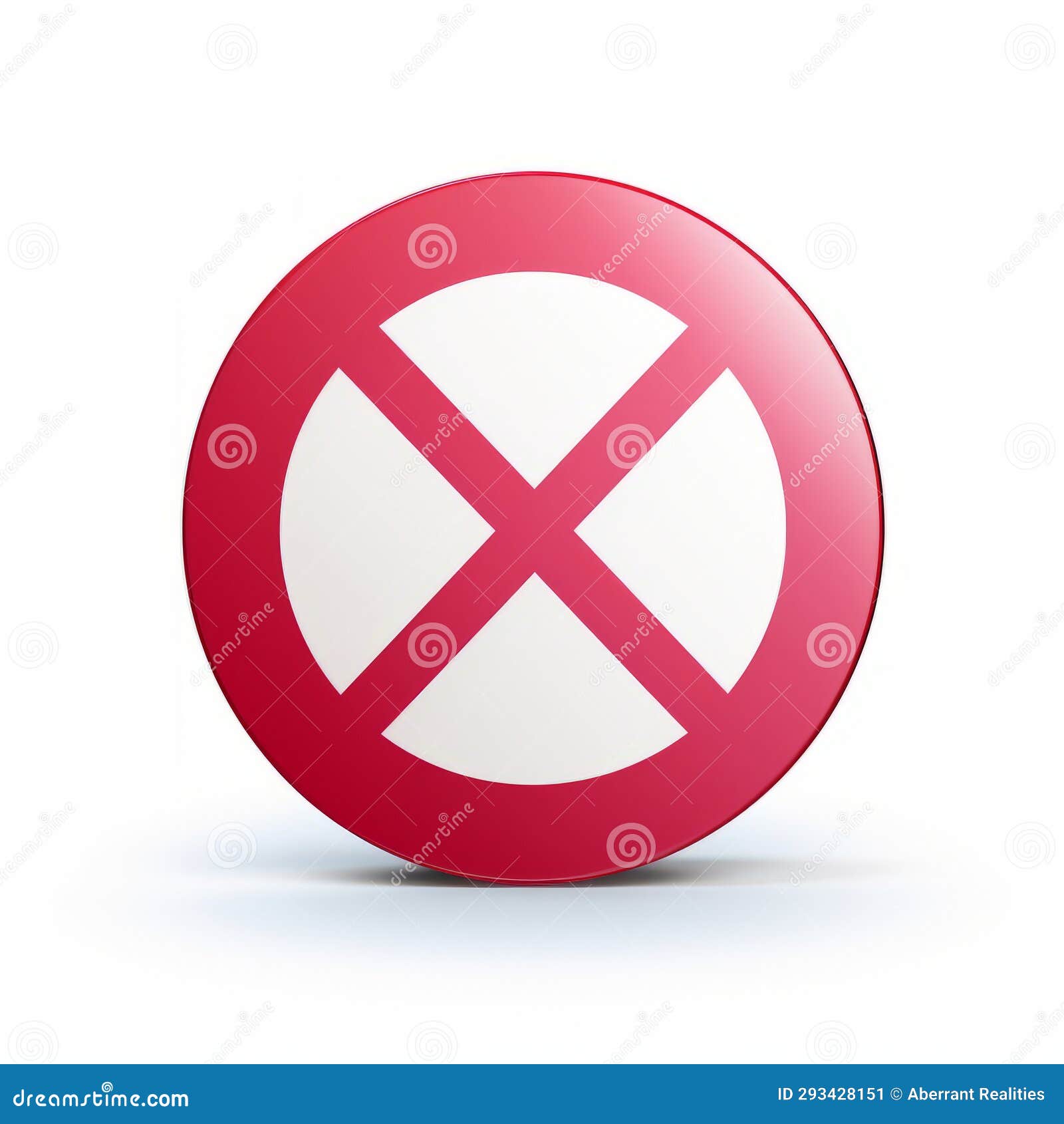 A Red and White No Entry Sign on a White Background Stock Illustration ...