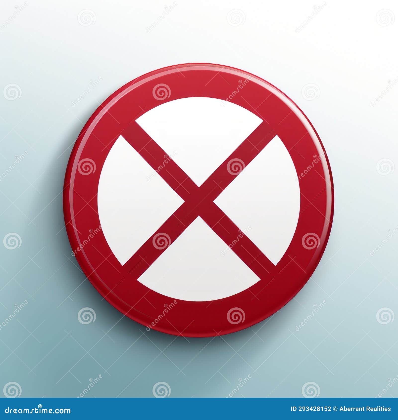 A Red and White No Entry Sign on a White Background Stock Illustration ...