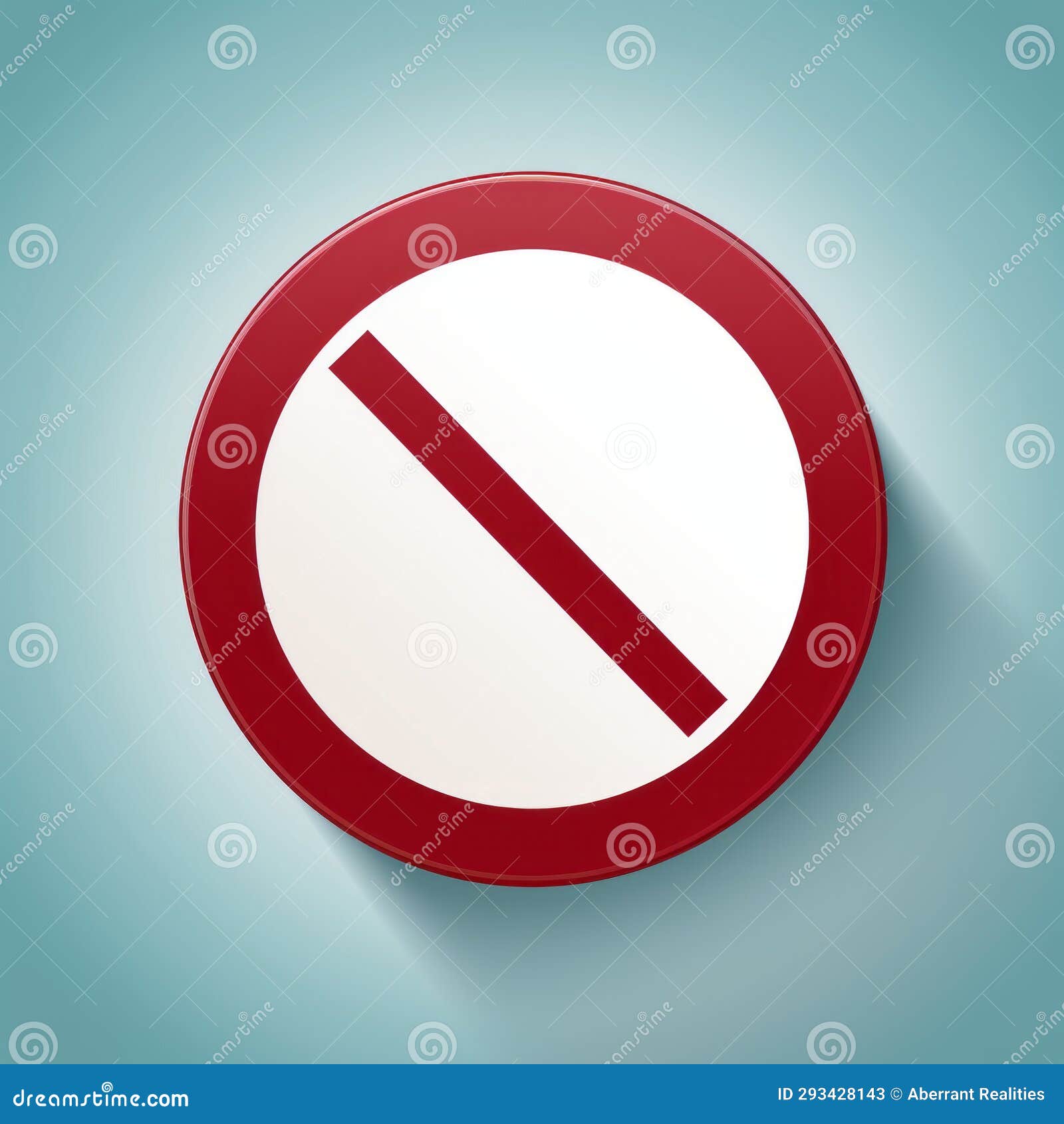 A Red and White No Entry Sign on a Blue Background Stock Illustration ...