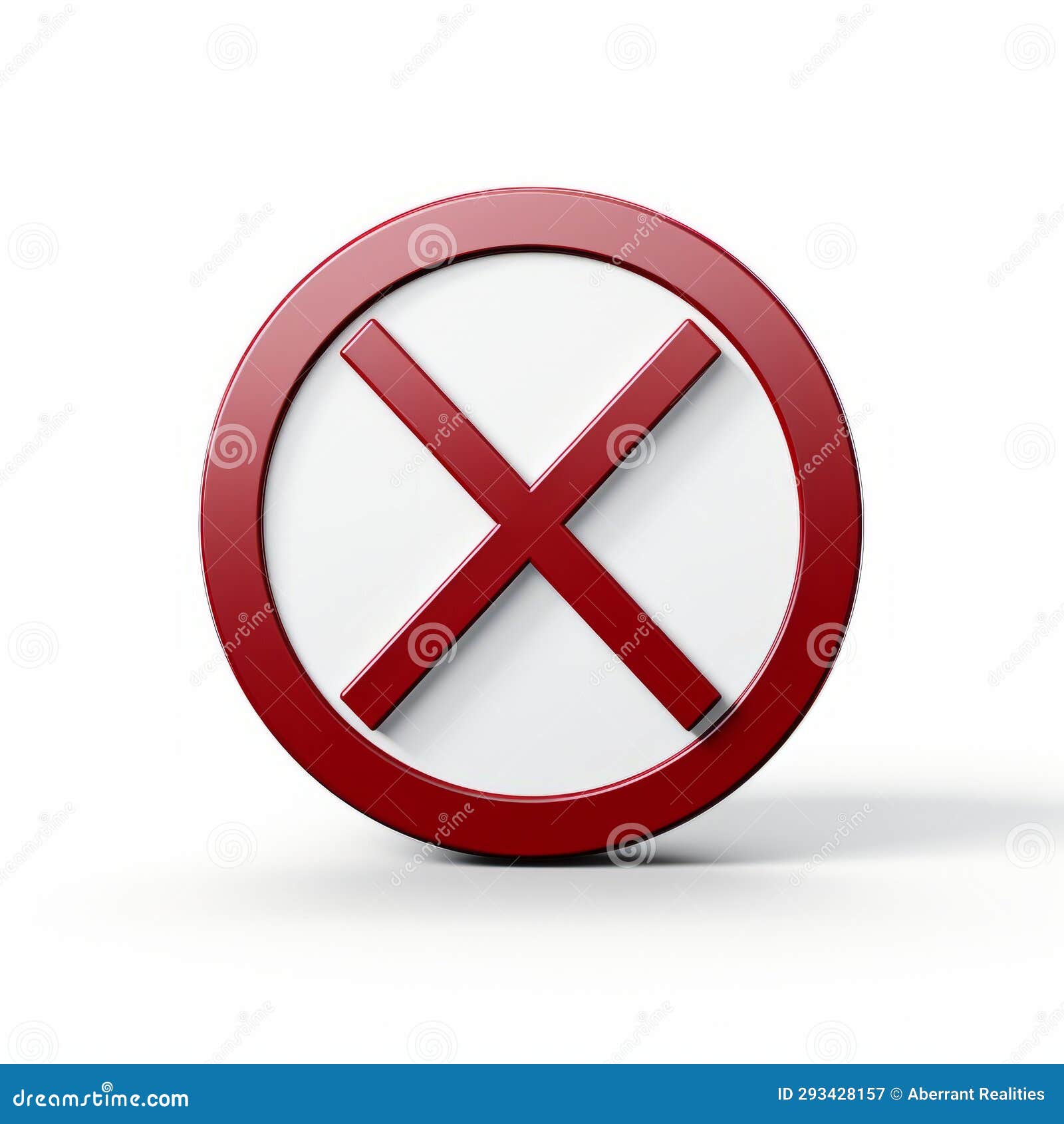 A Red and White No Sign on a White Background Stock Illustration ...