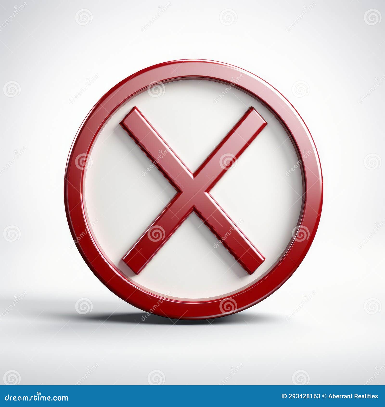 A Red and White No Sign on a White Background Stock Illustration ...