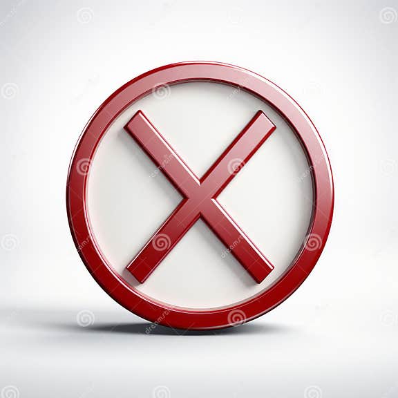 A Red and White No Sign on a White Background Stock Illustration ...