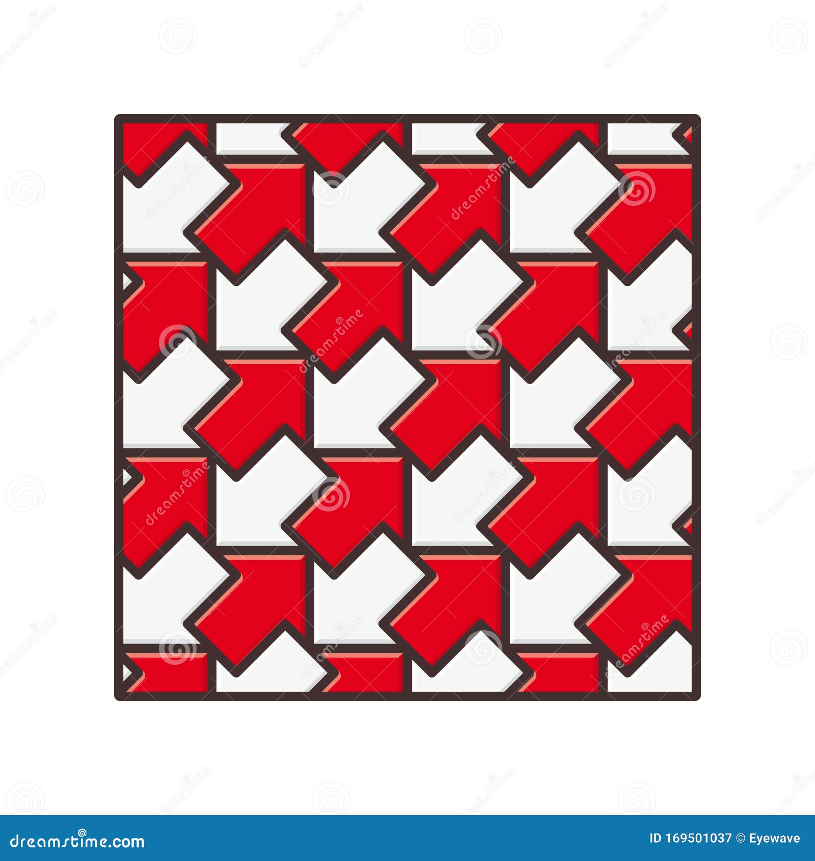 Red and White Opposite Arrows in Square Vector Illustration Stock ...