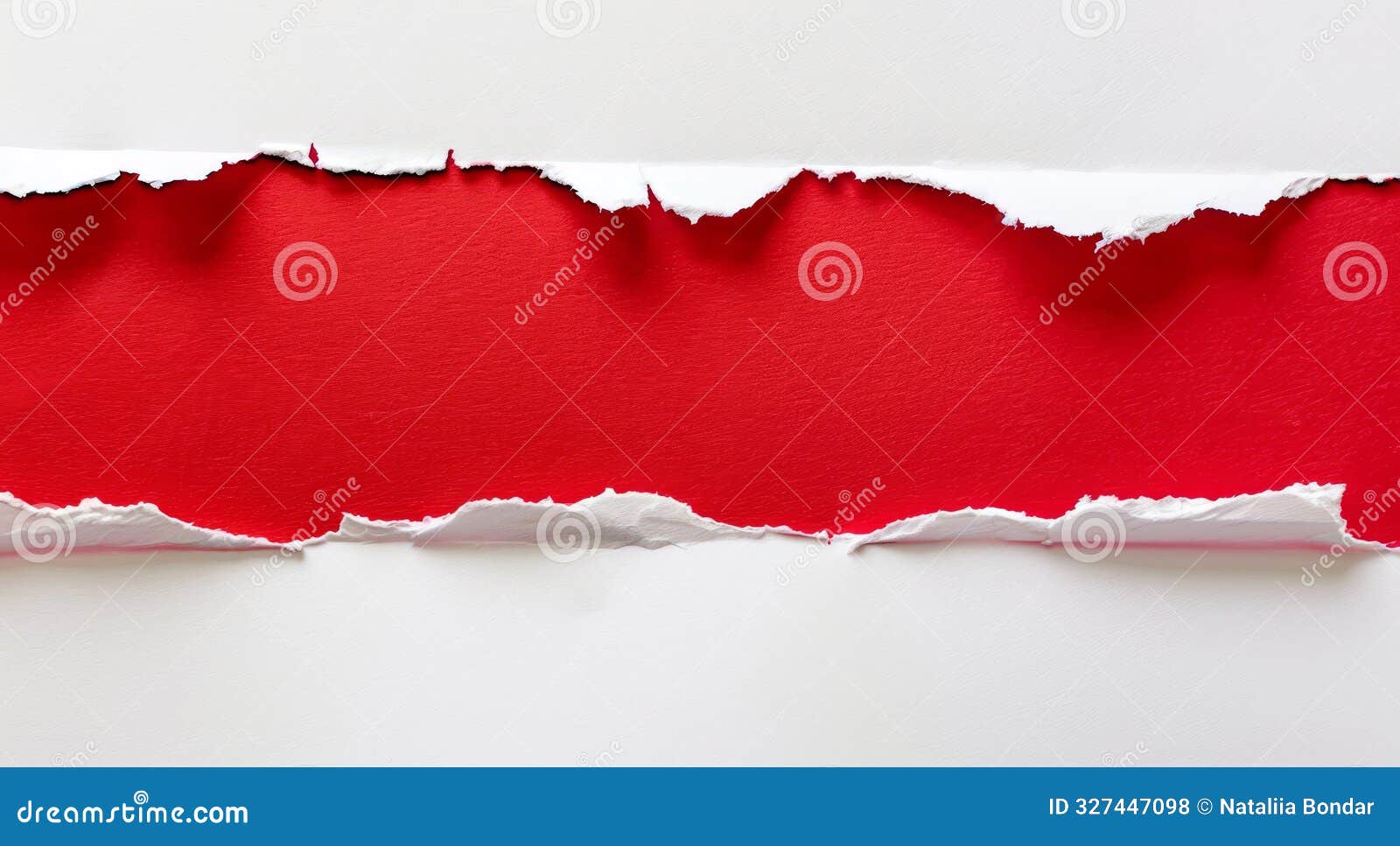 Red and White Paper Background with Torn Edge for Text or Design with ...