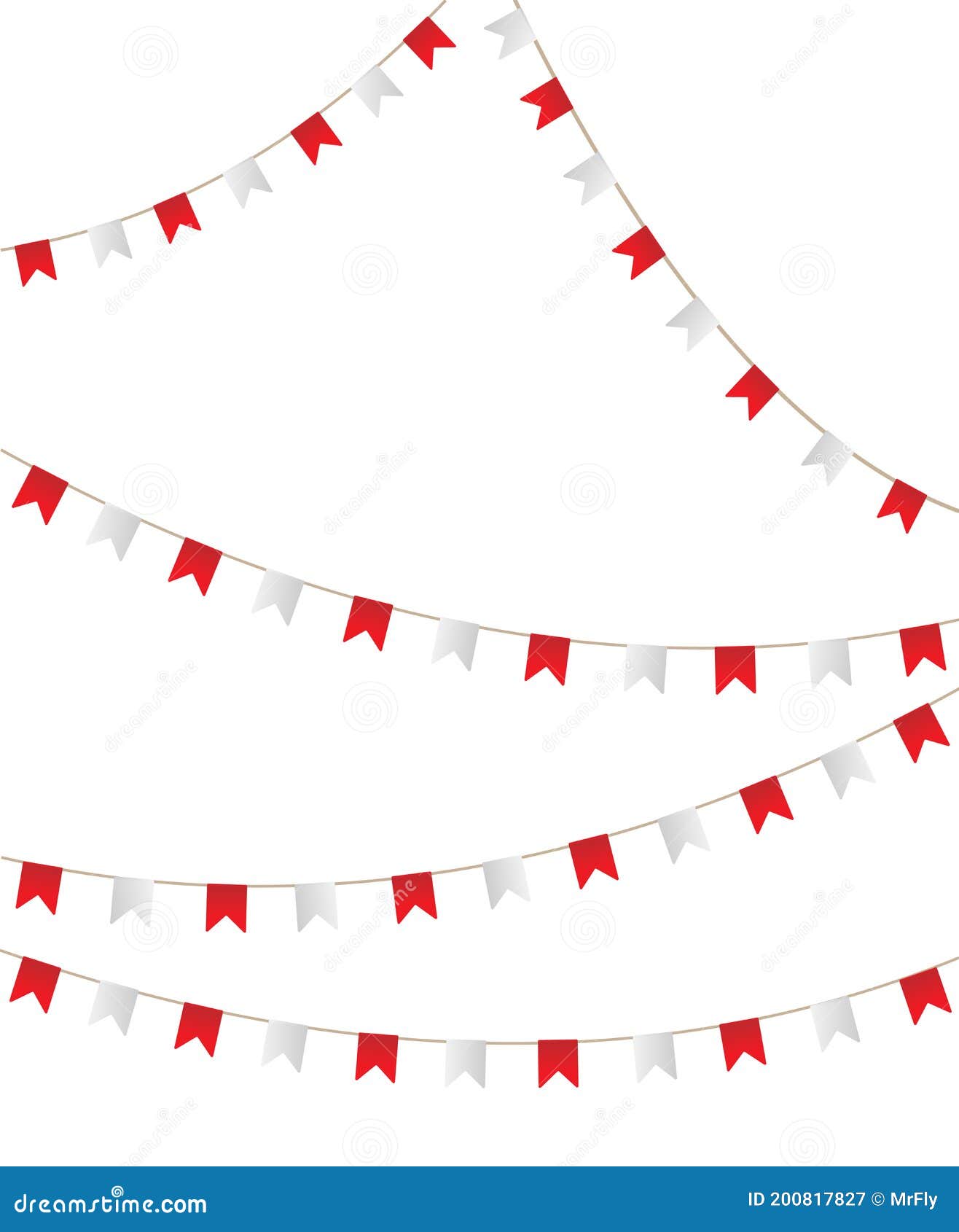 Red and White Party Flag Set, Vector Illustration Stock Vector ...