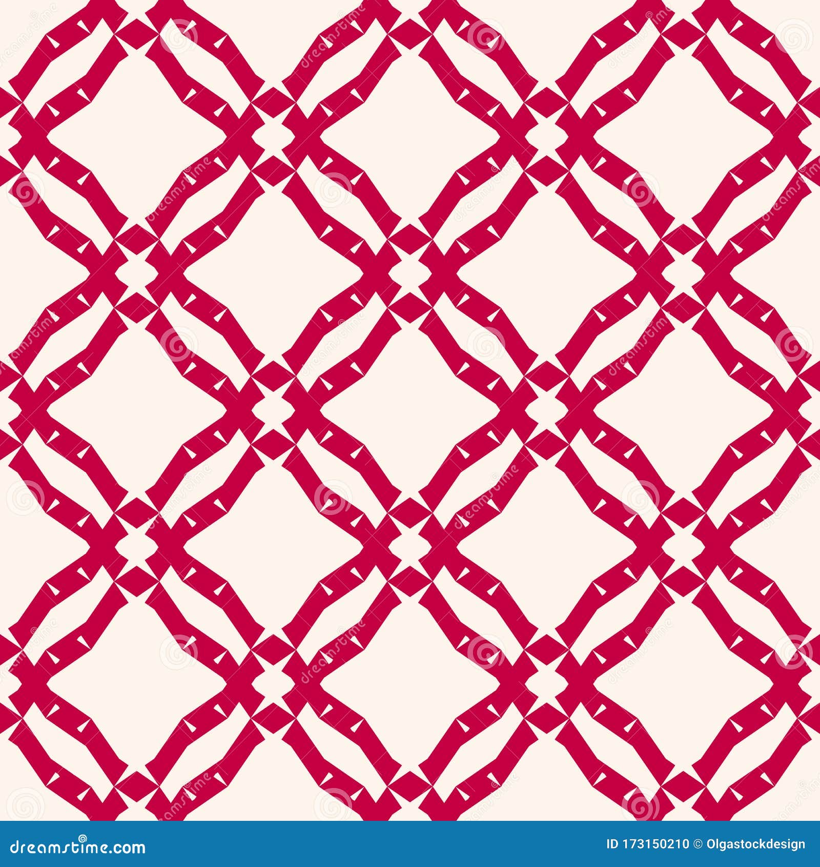 Red and White Pattern. Vector Abstract Geometric Seamless Texture with ...