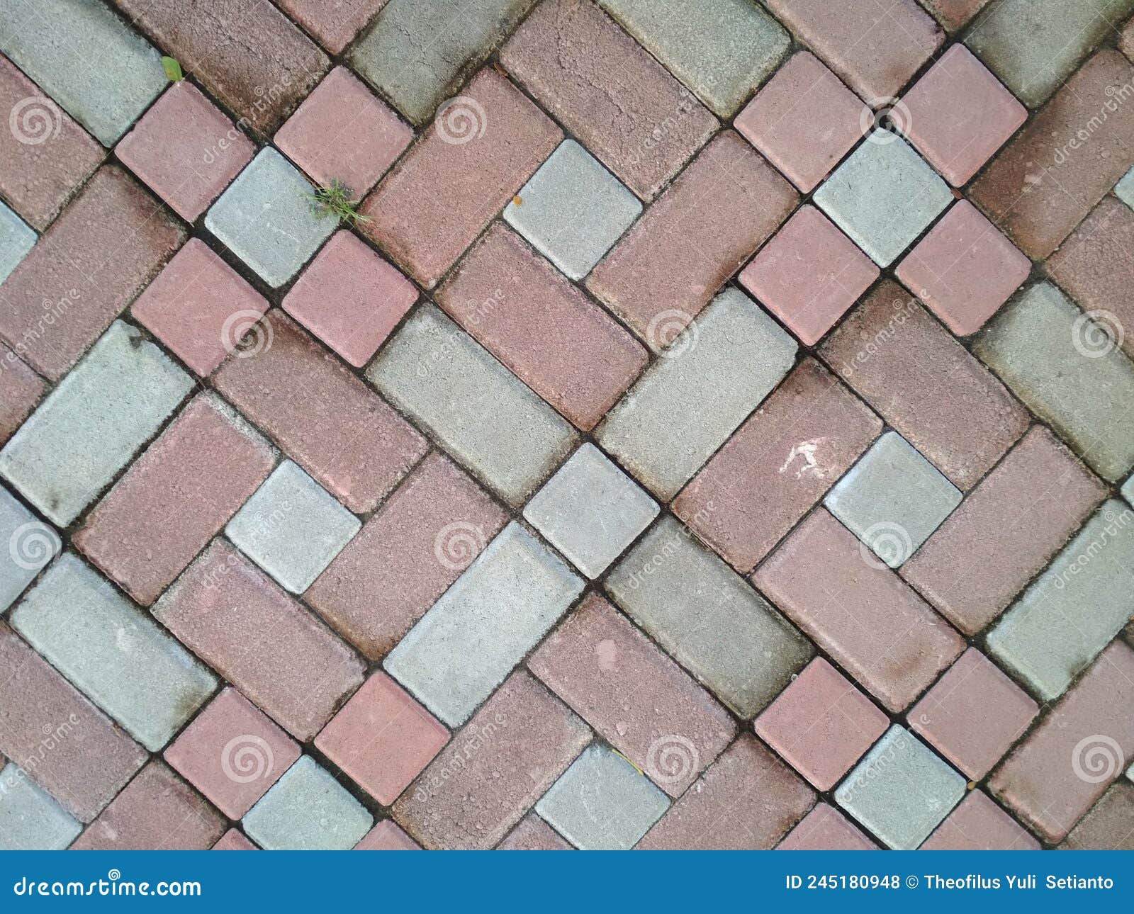 Red White Pavement Pattern stock photo. Image of cobblestone - 245180948