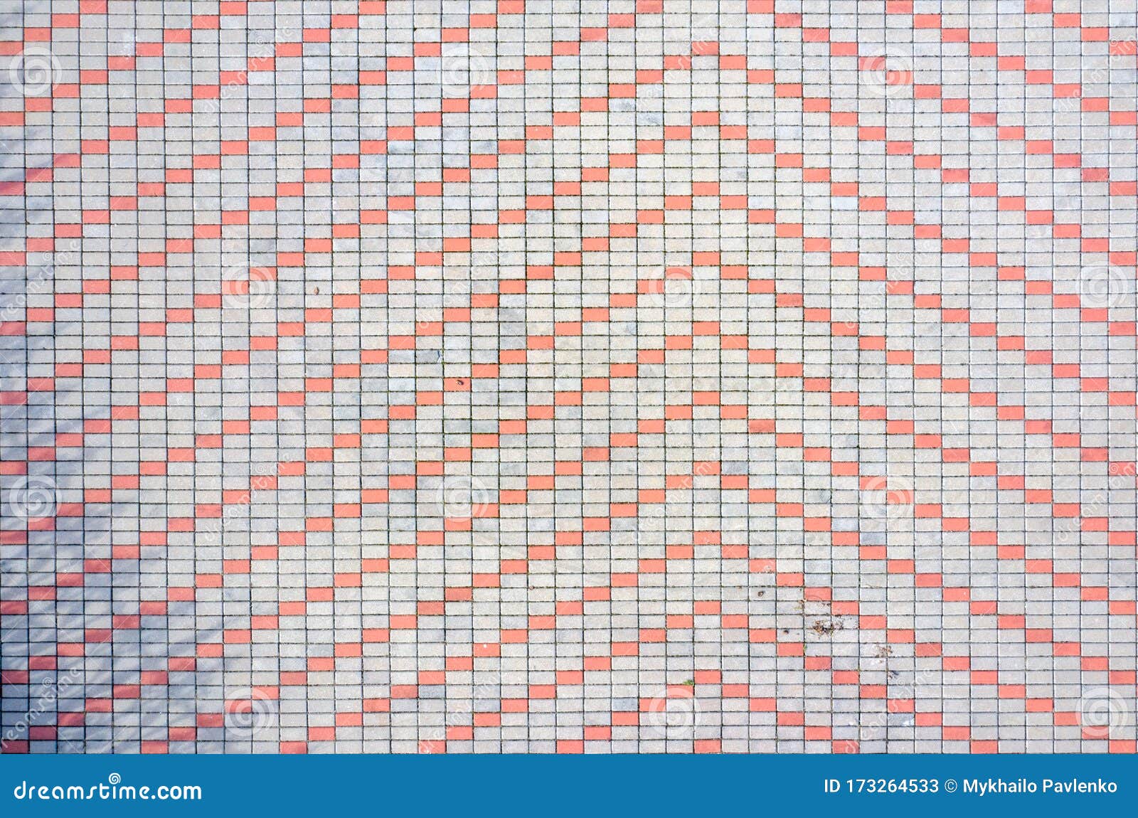 Red and White Pavement Tile Top View Stock Image - Image of square ...