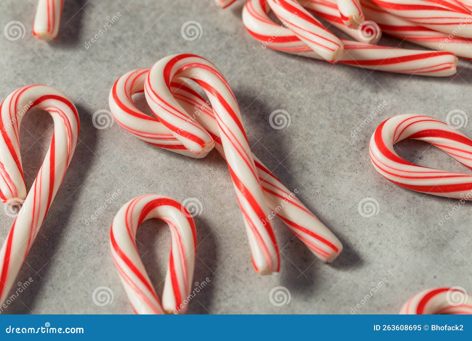 Red and White Peppermint Mini Candycanes Stock Image - Image of ...